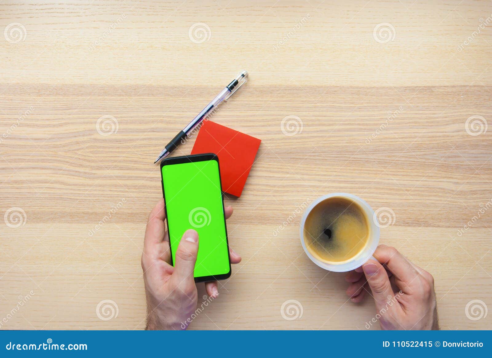 Hands Using Smart Phone and Noting Down on Sticky Notes Stock Image ...