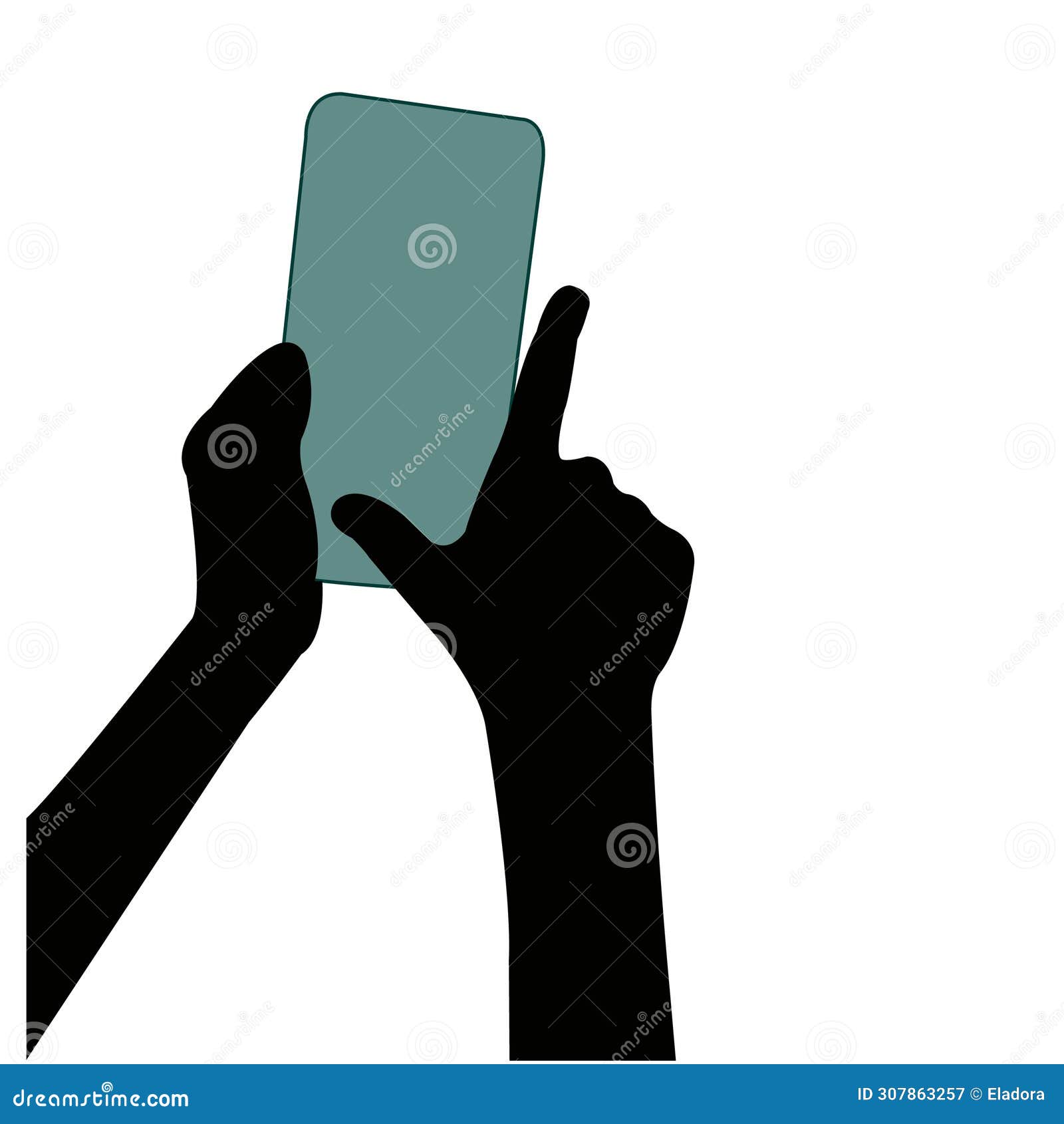 Hands Using Smart Phone, Silhouette Stock Vector - Illustration of ...