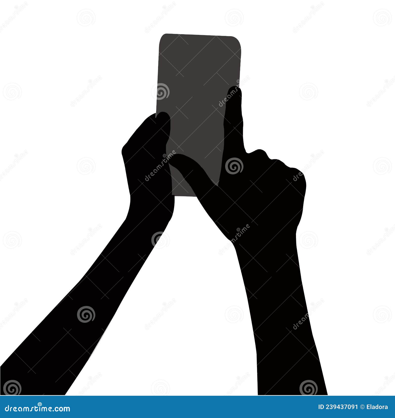 Hands Using Smart Phone, Silhouette Vector Stock Vector - Illustration ...