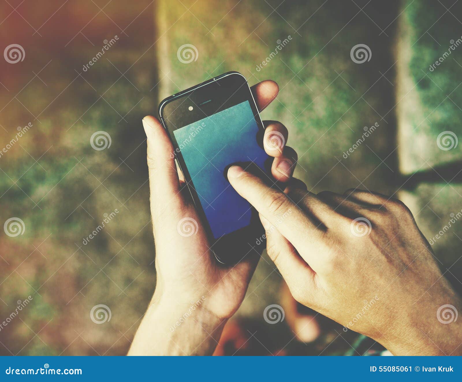 Hands using smartphone app stock image. Image of hands - 55085061