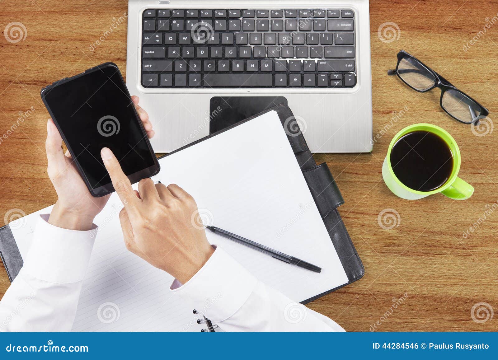 Hands Using Smartphone To Work Stock Photo - Image of communication ...