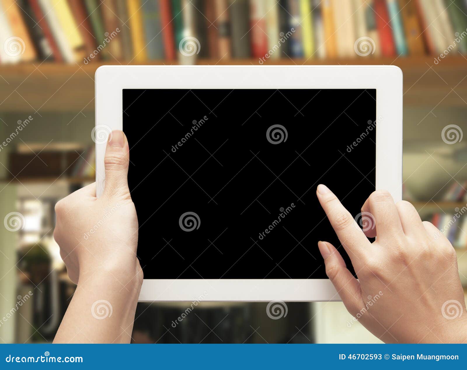 Hands using tablet stock image. Image of closeup, touch - 46702593