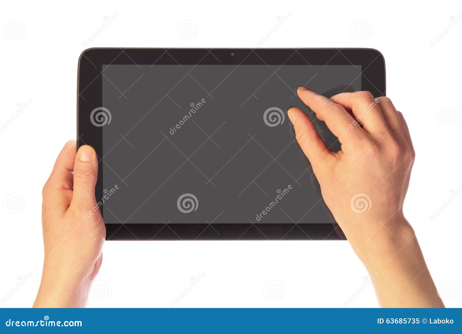 Hands using tablet pc stock image. Image of display, fingers - 63685735