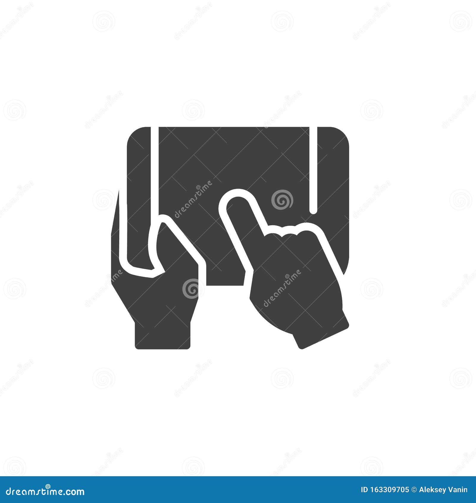 Hands Using Tablet Vector Icon Stock Vector - Illustration of screen ...