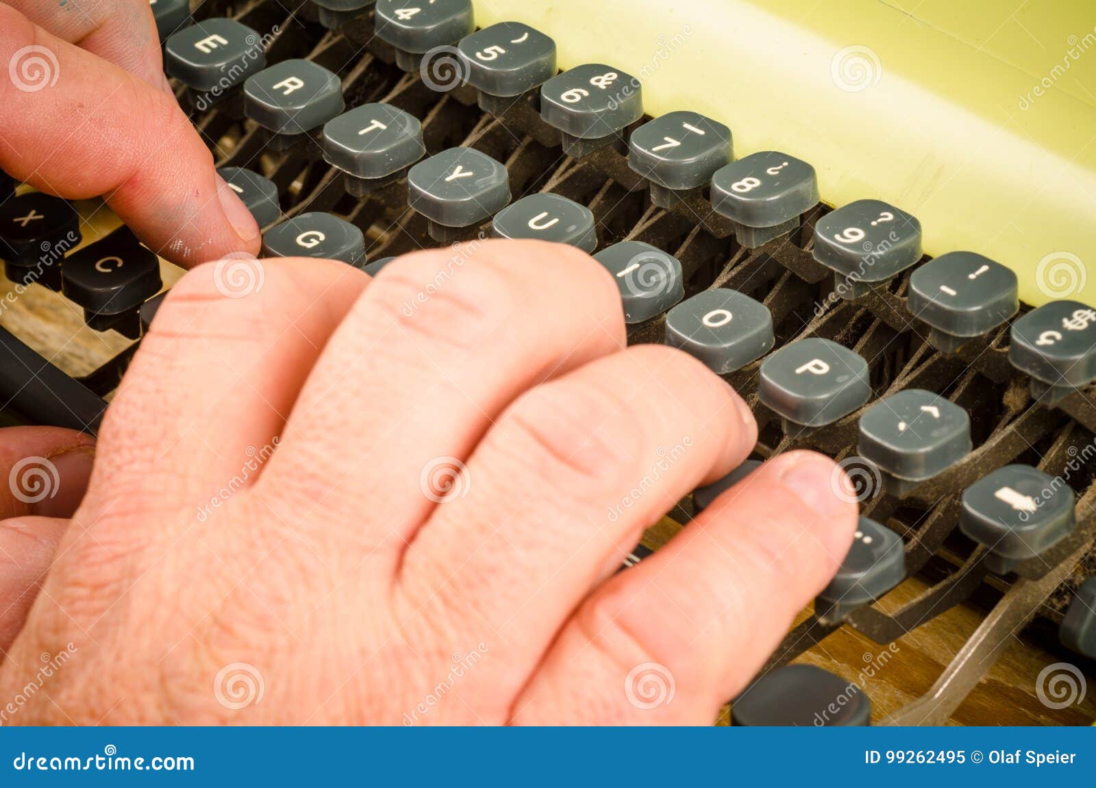 Hands using typewriter stock image. Image of green, literature - 99262495