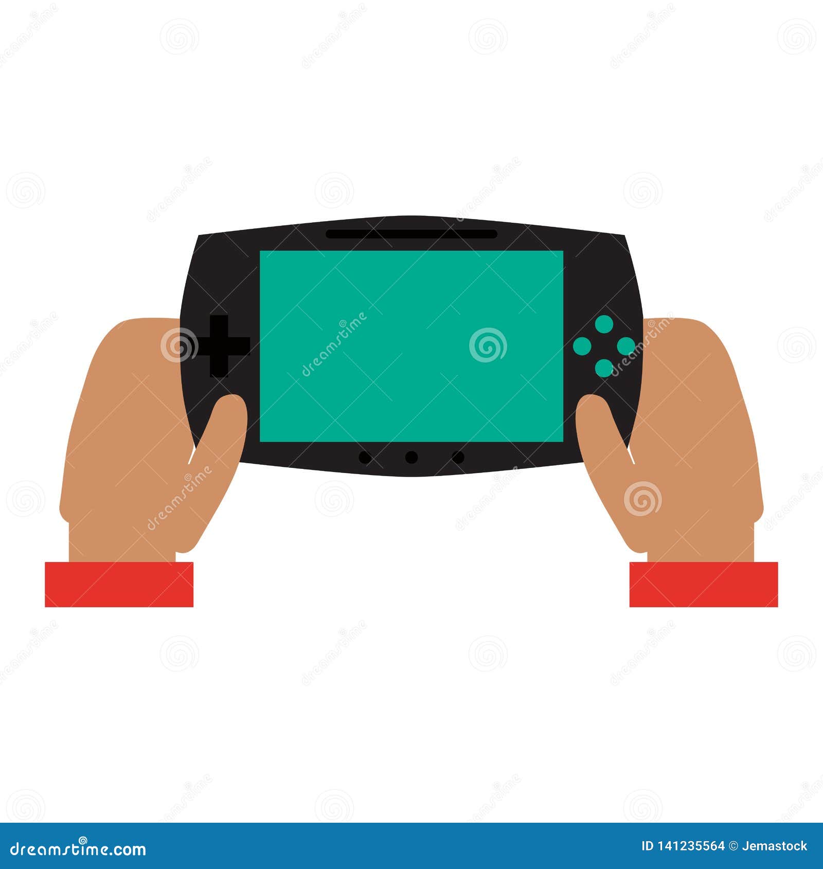 Hands Using Videogame Console Stock Vector - Illustration of hands ...