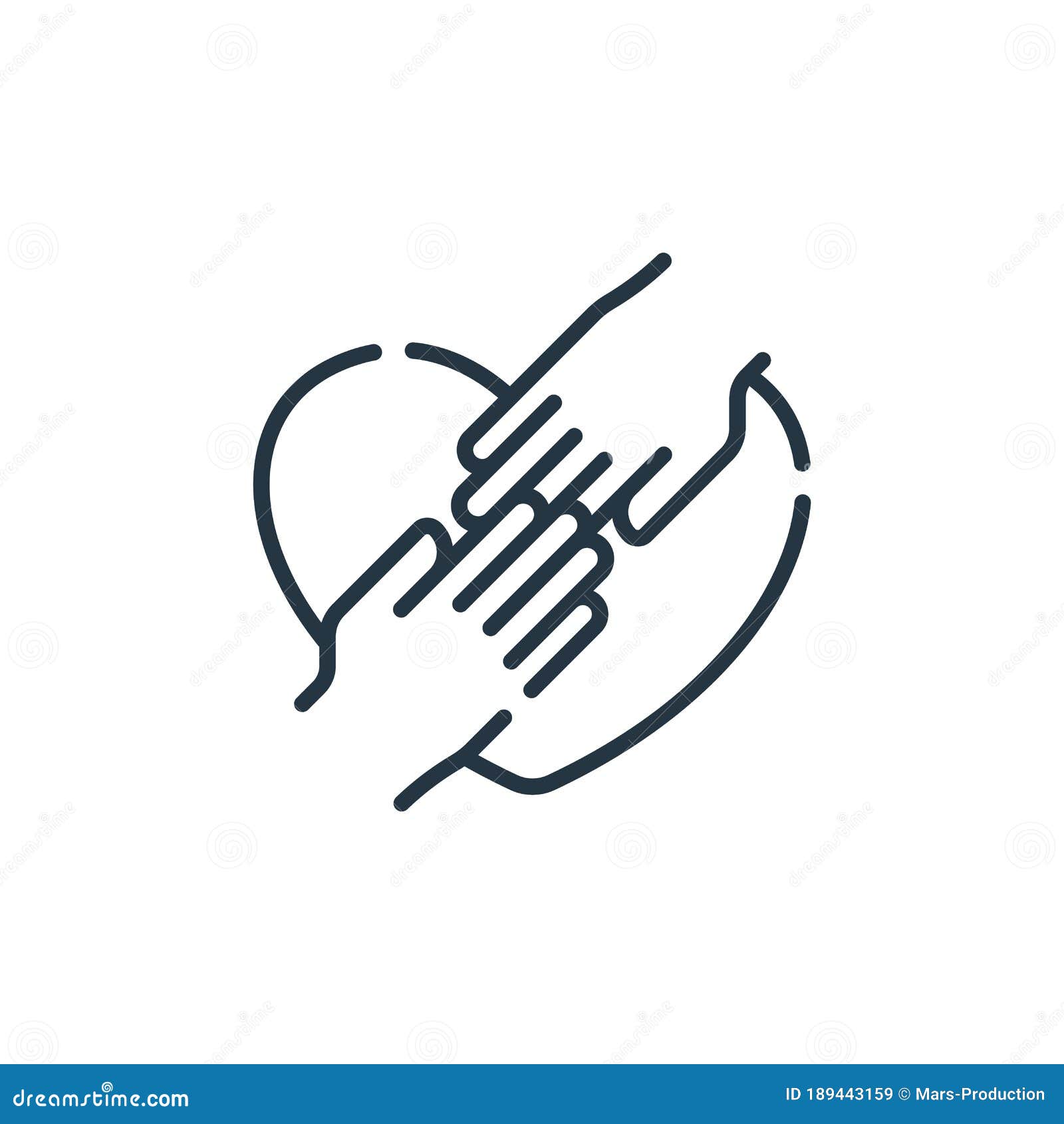 Hands Vector Icon Isolated on White Background. Outline, Thin Line ...