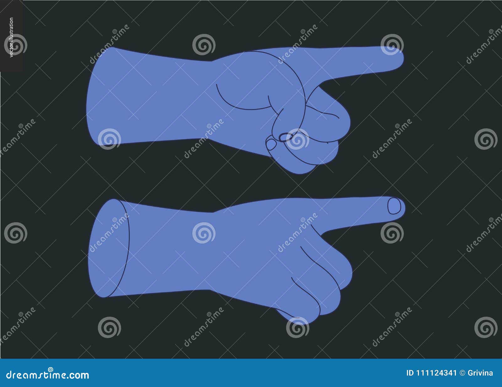 Hands vector set stock vector. Illustration of direction - 111124341