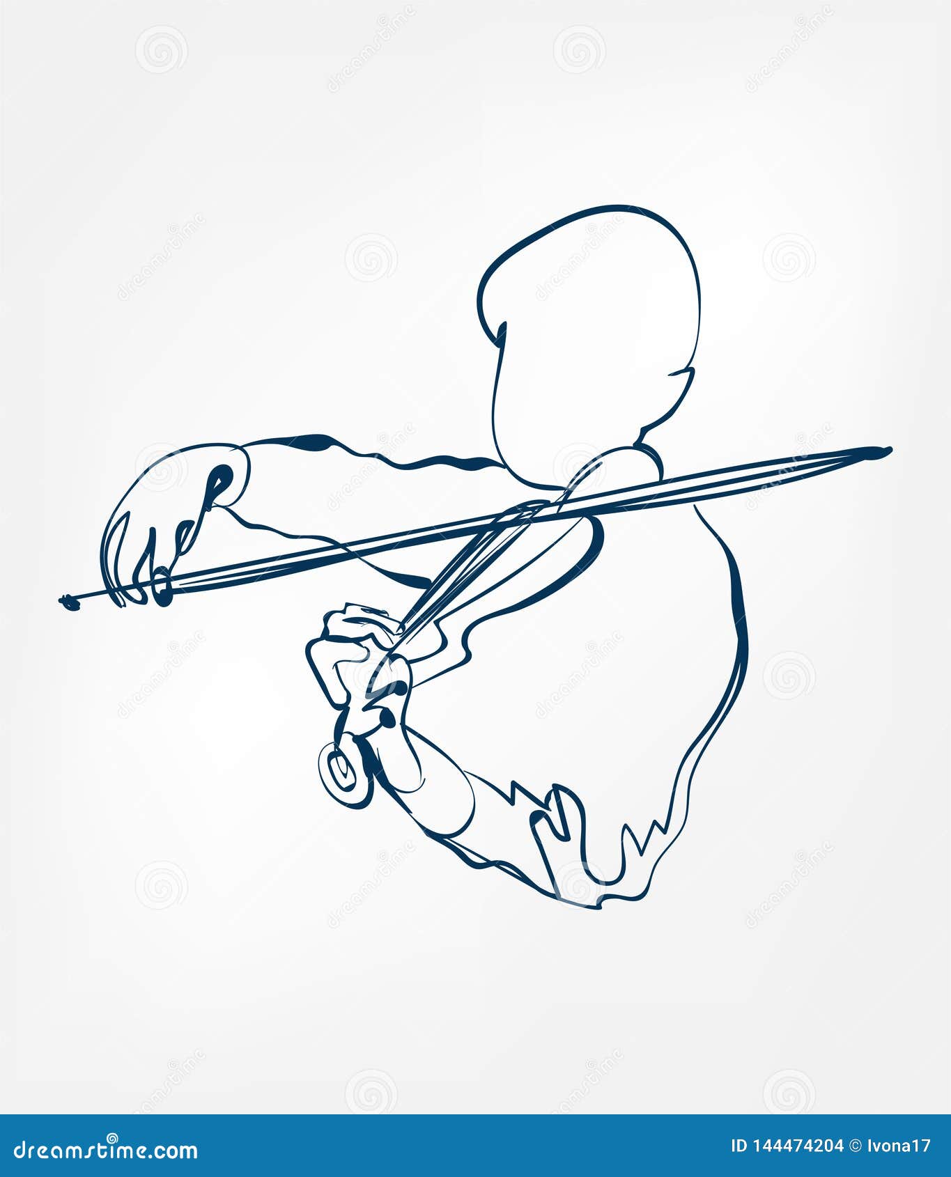 Hands Violin Sketch Line Vector Design Music Instrument Stock Vector ...