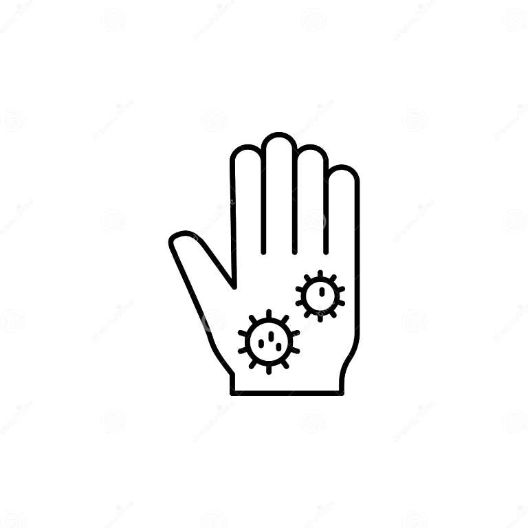 Hands Virus Flat Vector Icon in Water Pack Stock Illustration ...