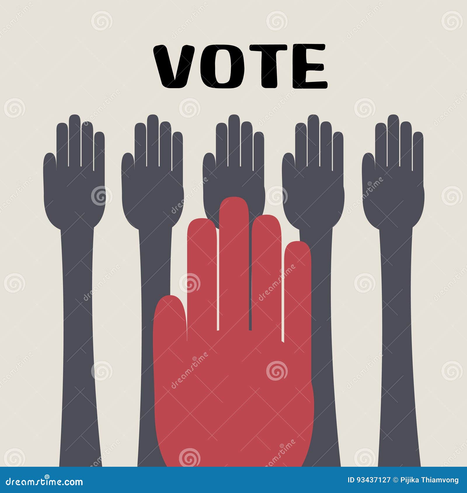 Hands vote. stock vector. Illustration of election, place - 93437127