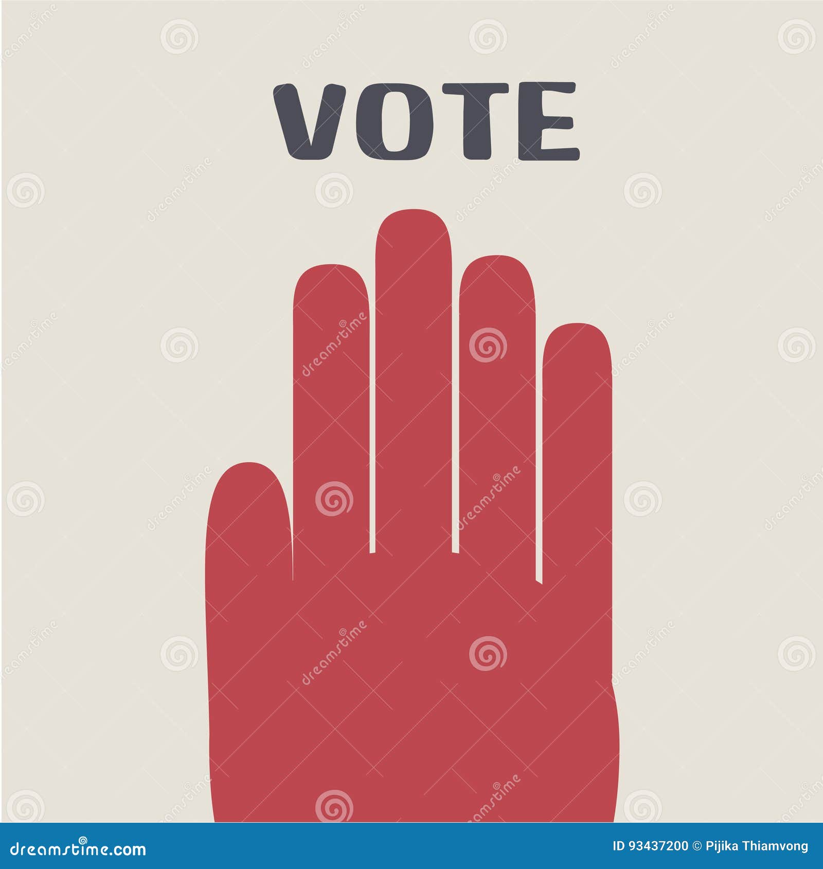 Hands vote. stock vector. Illustration of paper, campaign - 93437200