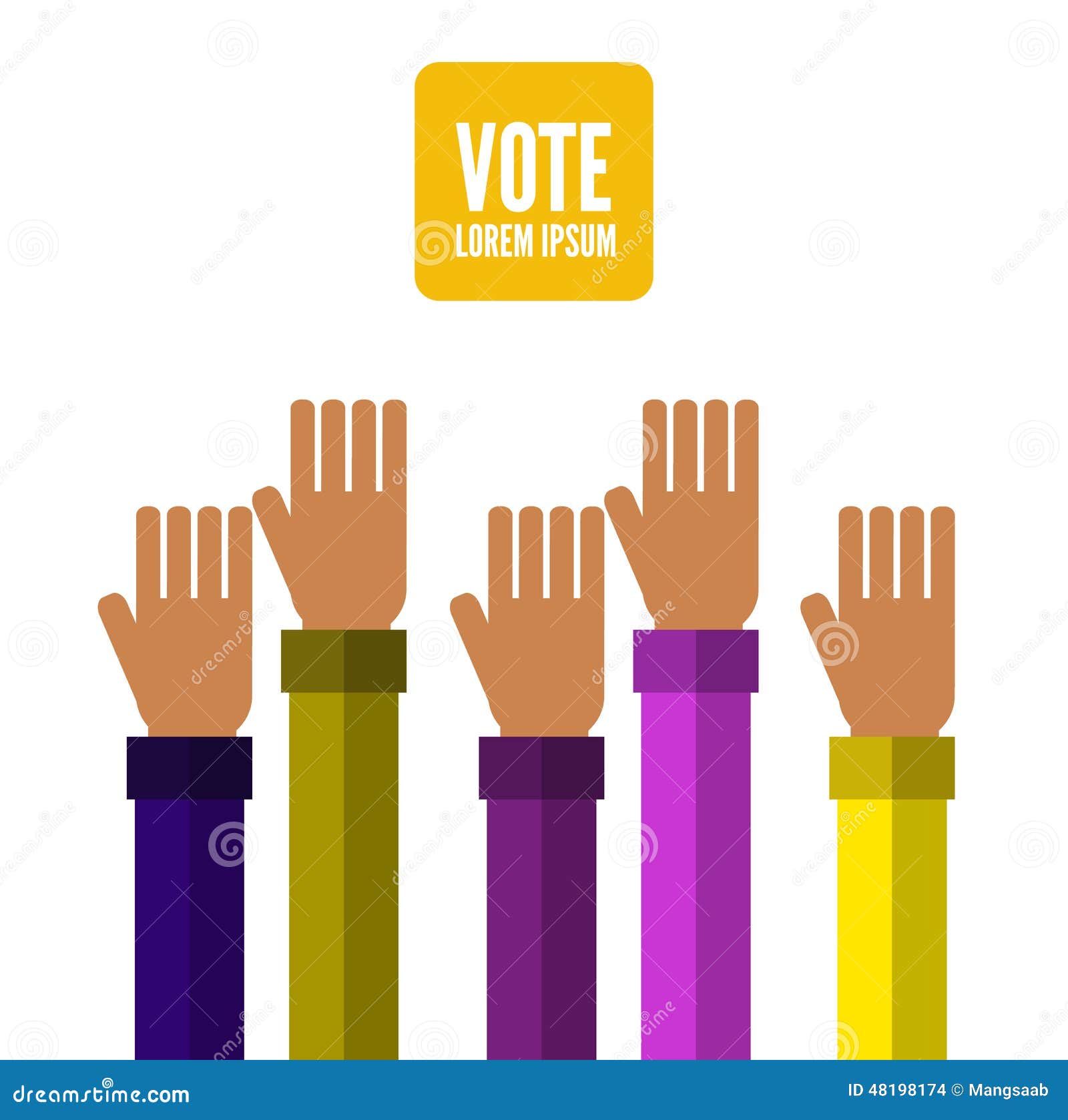 Hands voting. stock vector. Illustration of hands, concept - 48198174