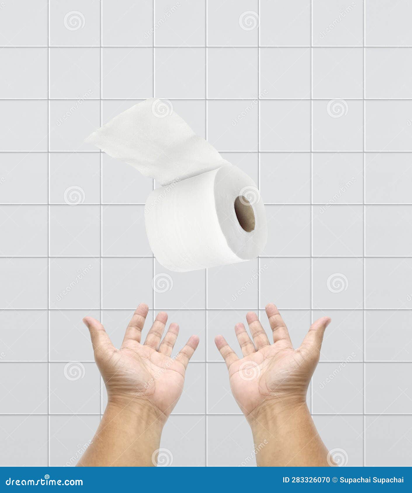 Hands Waiting for Toilet Paper, Toilet Background Stock Photo - Image ...