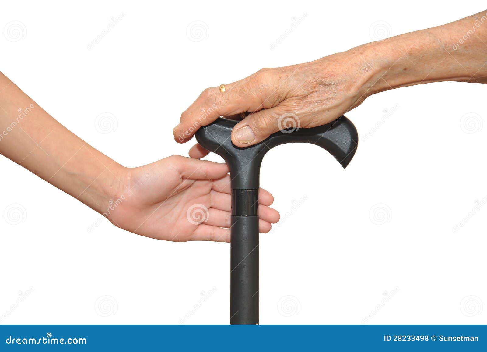 Hands on Walking Stick stock photo. Image of father, advance - 28233498