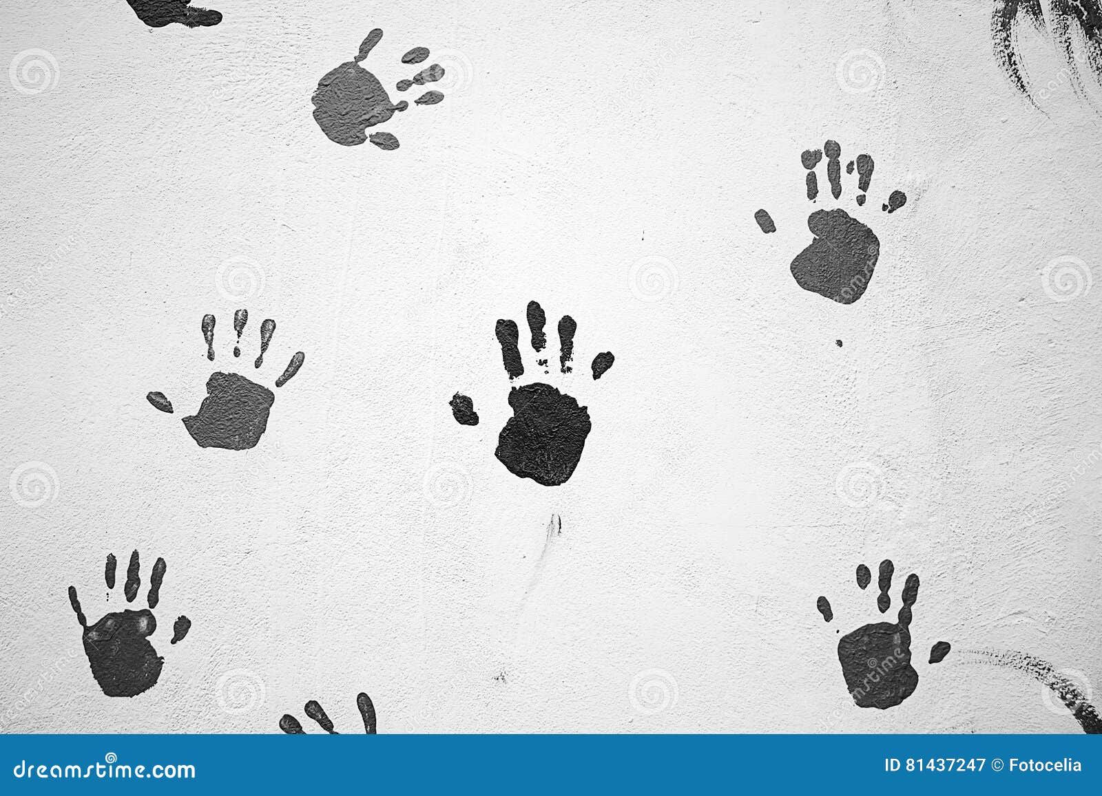 Hands on wall stock image. Image of child, kids, human - 81437247