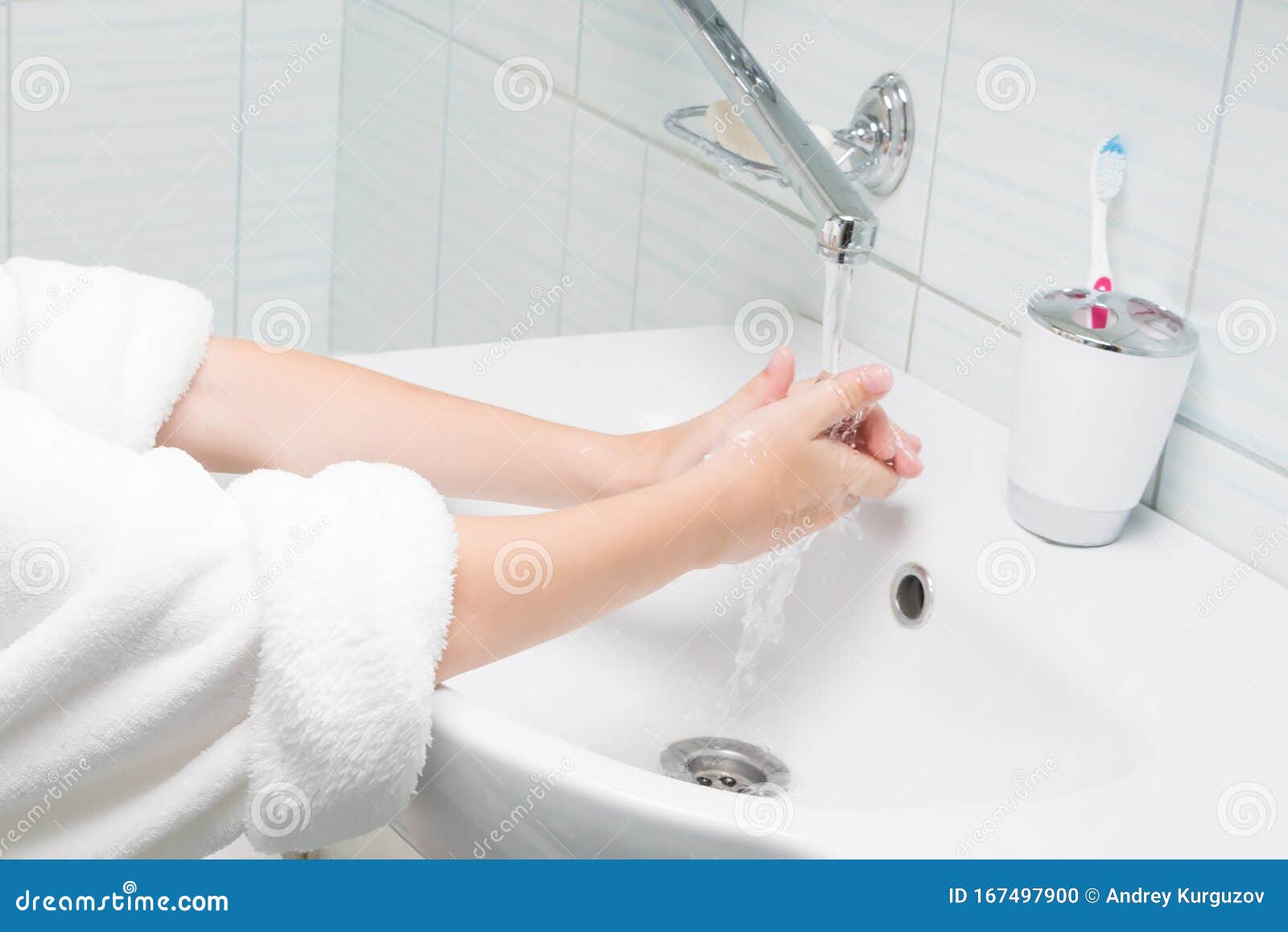 Hands Wash Soap Under Running Water Stock Photo - Image of hygiene ...