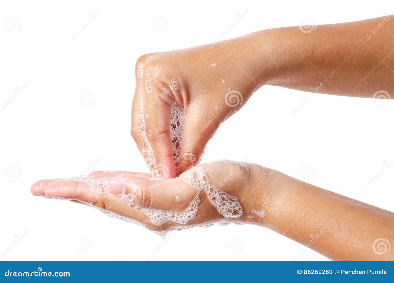 Hands Washing with Bubble Soap. Stock Photo - Image of wash, hand: 86269280