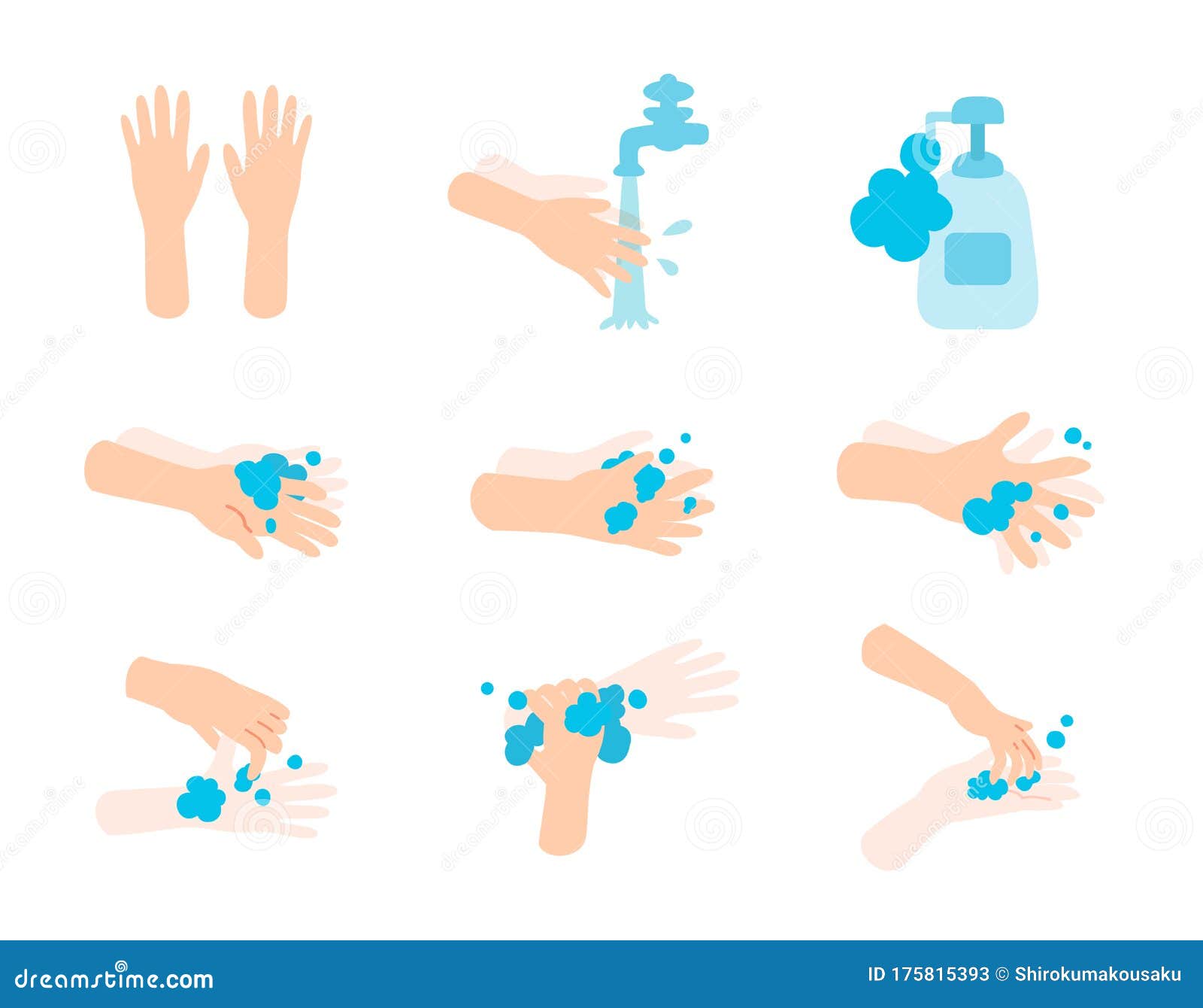 Vector Illustration for Proper Hand Wash Procedures Stock Vector ...