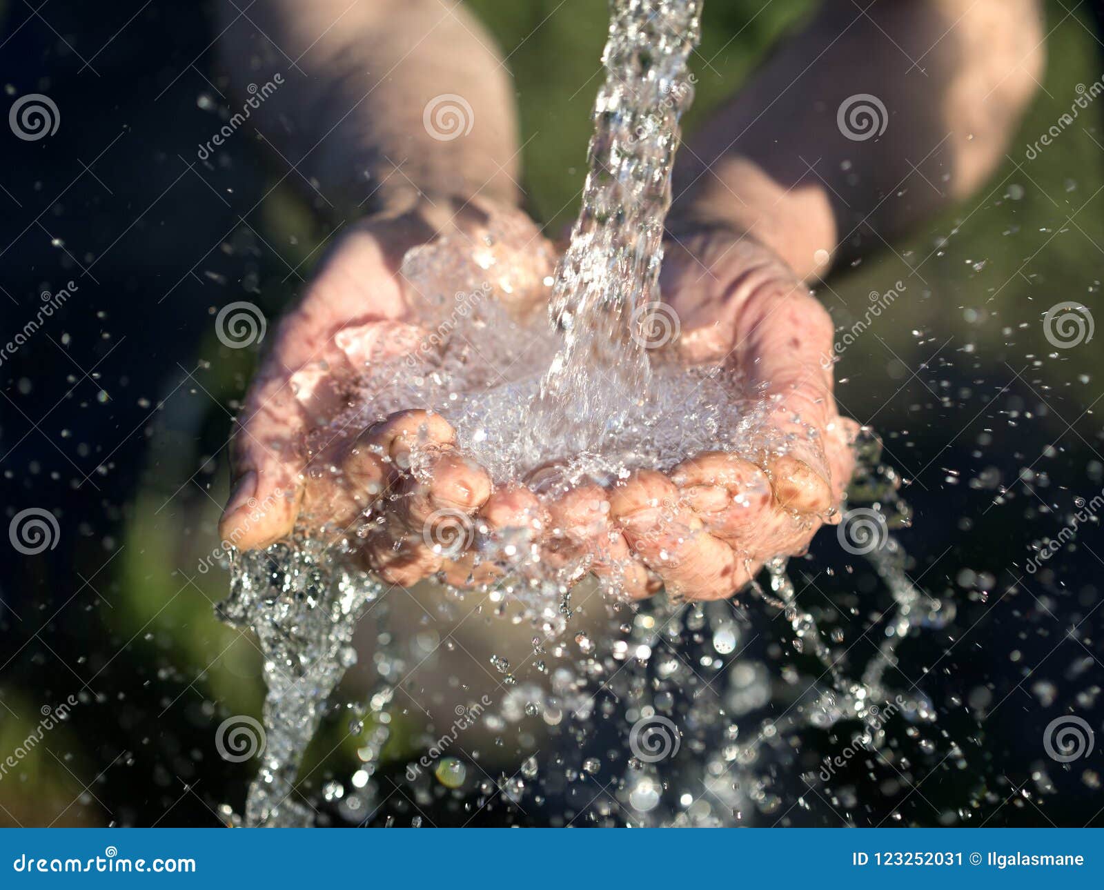 Hands Washing with Water Pouring from a Tap. Stock Image - Image of ...