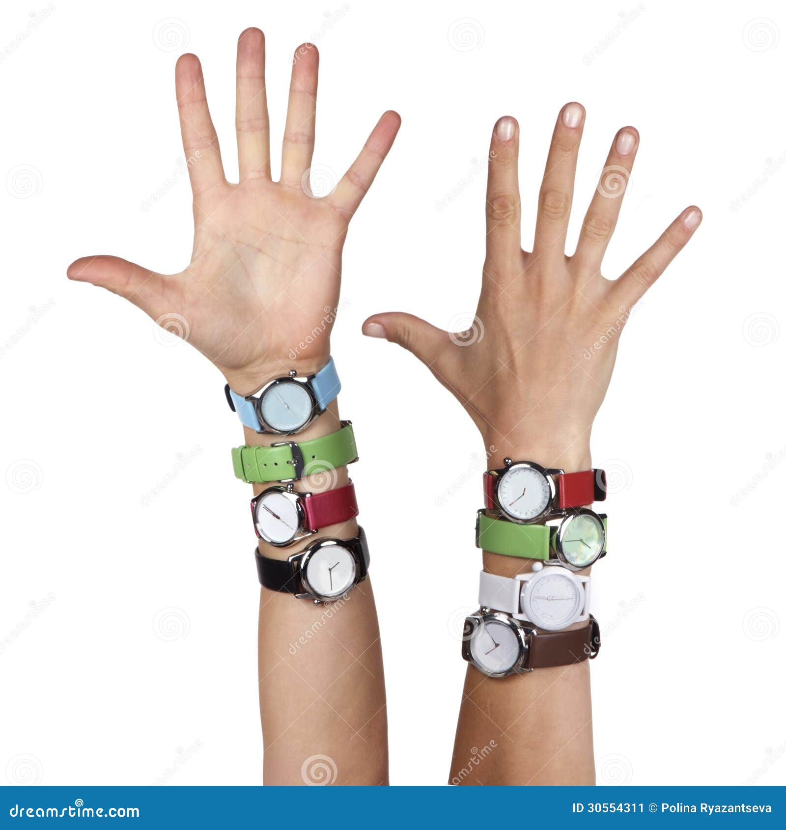 Hands with watches stock image. Image of design, dial - 30554311