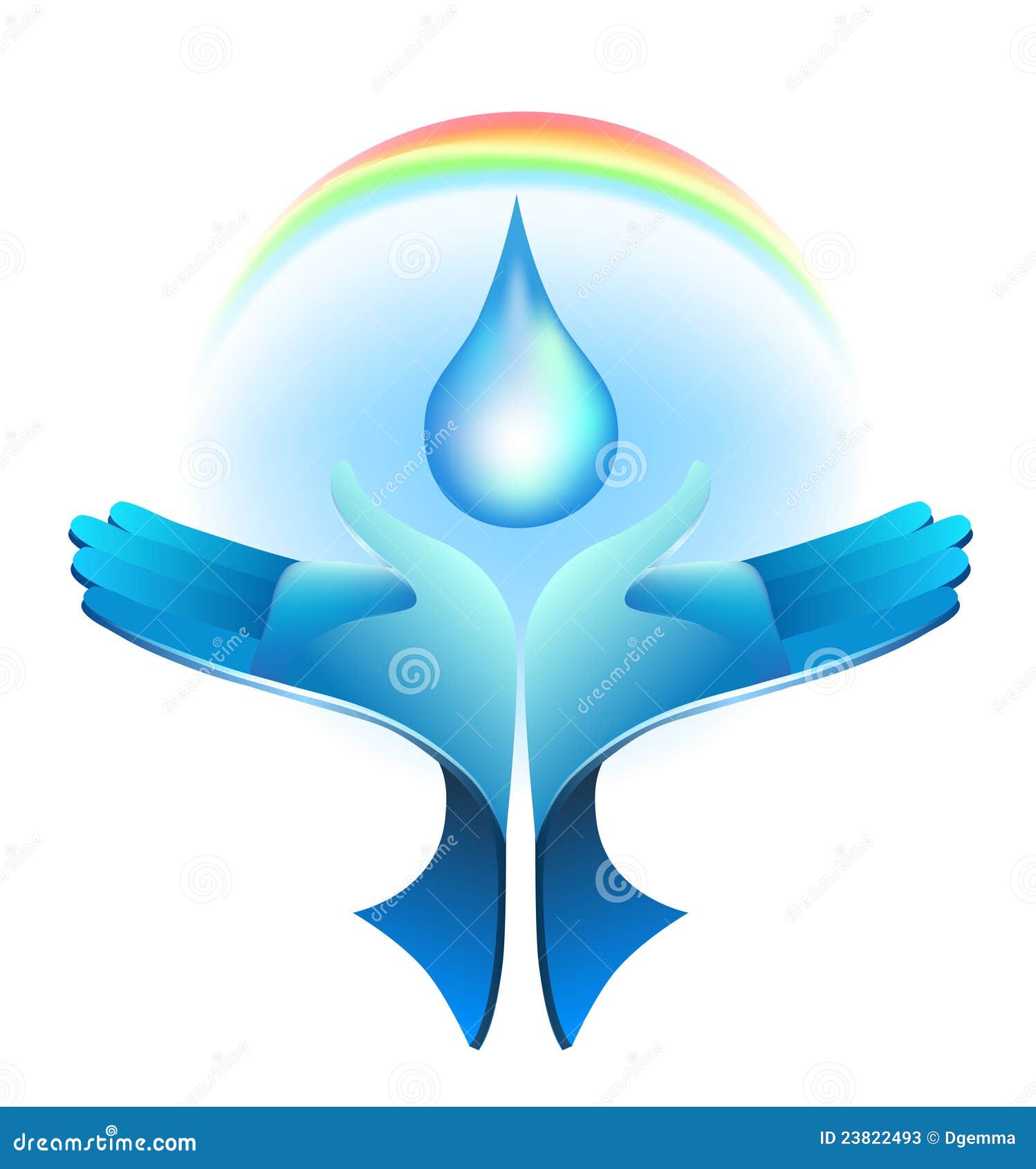 Hands of the water stock vector. Illustration of graphic - 23822493