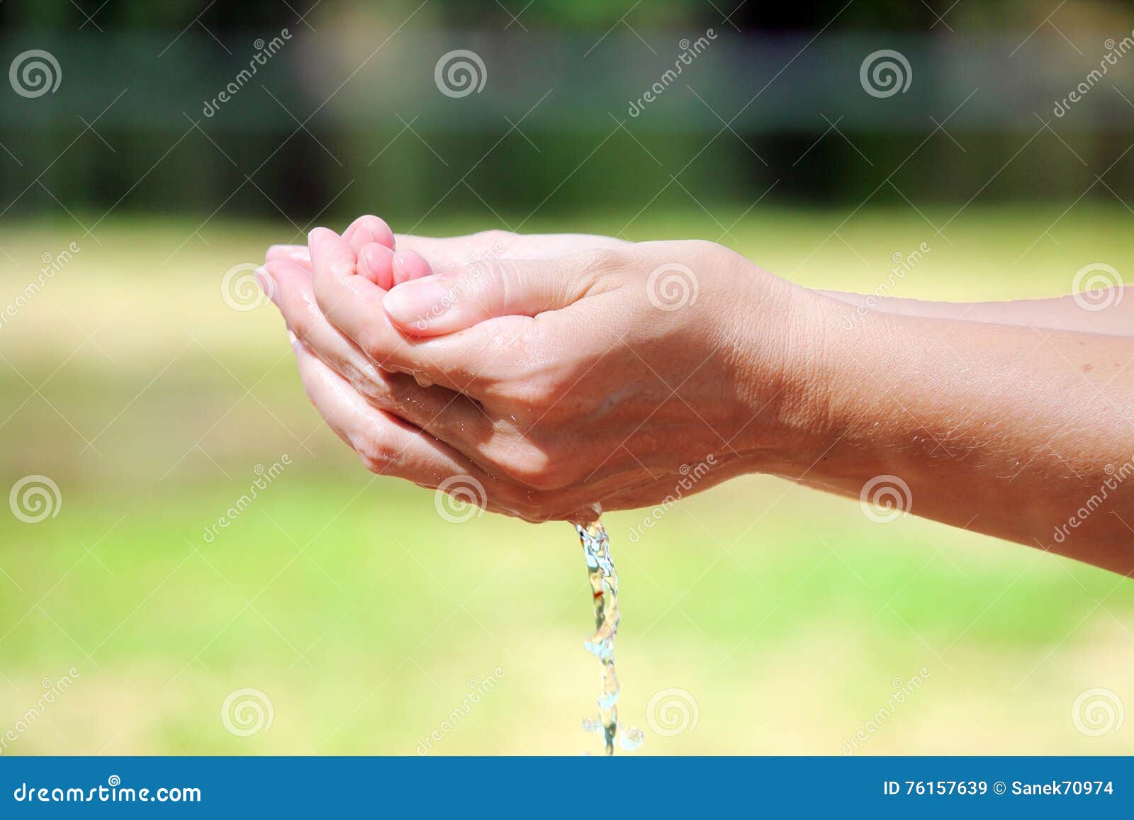 Hands in water stock image. Image of drink, drops, green - 76157639