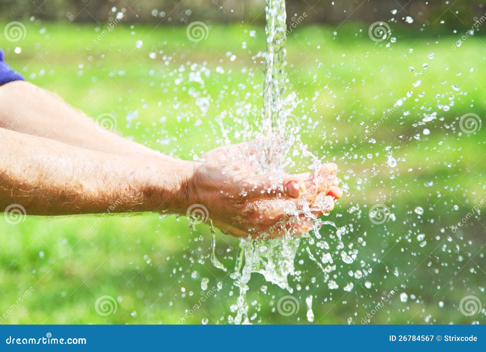 Hands with water splash stock image. Image of concepts - 26784567