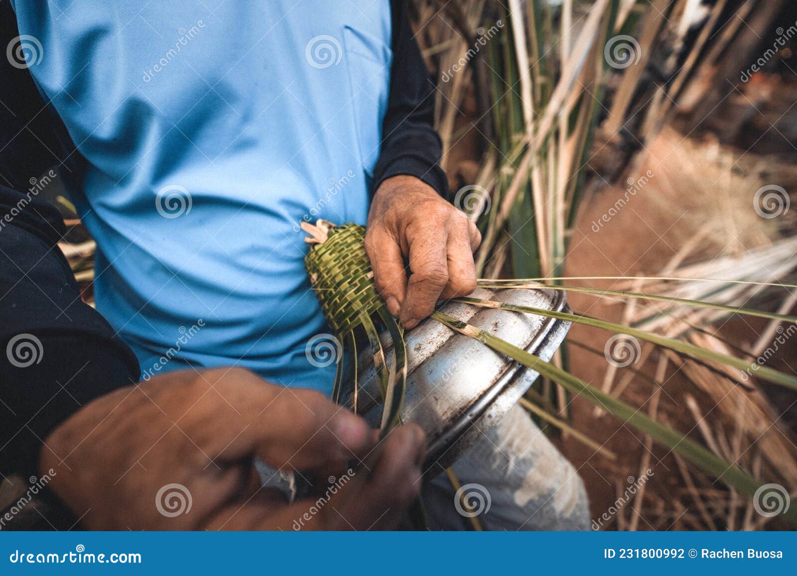 Hands Weaving Bamboo Baskets at Home Stock Photo - Image of weaving ...