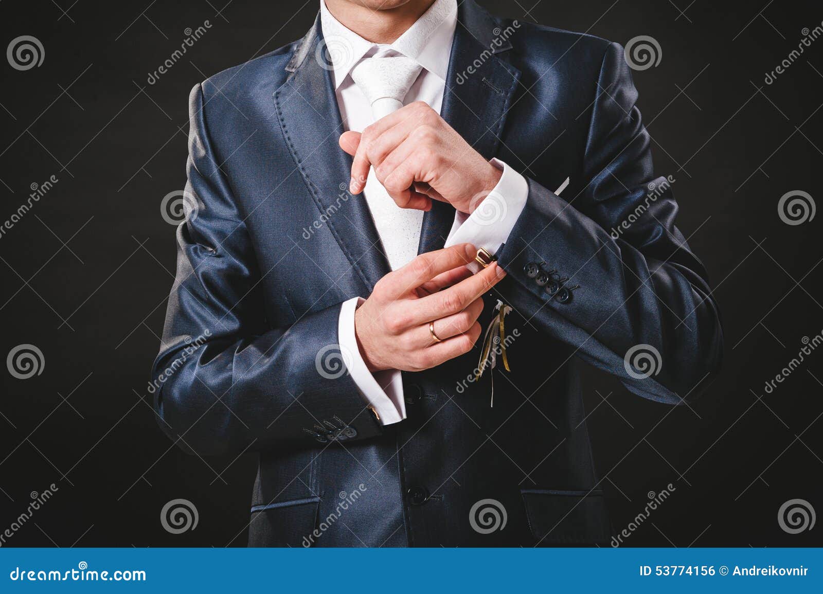 Hands of Wedding Groom Getting Ready in Suit Stock Photo - Image of ...
