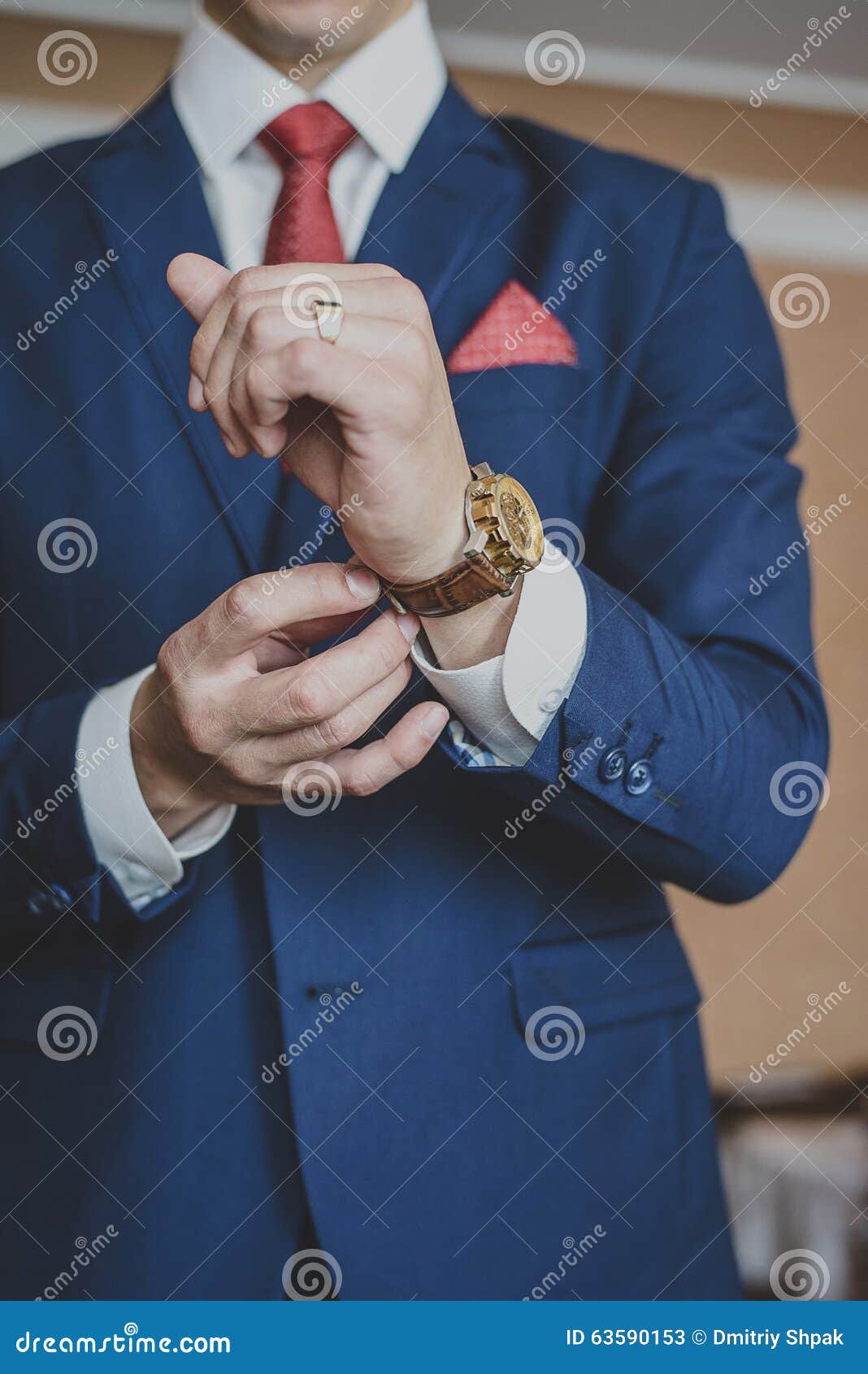 Hands of Wedding Groom Getting Ready in Suit Stock Image - Image of ...