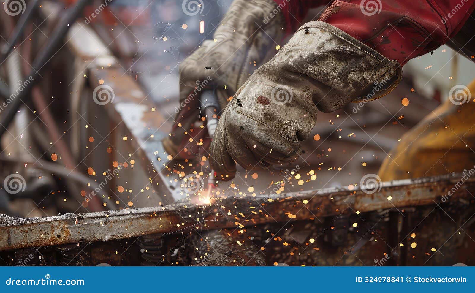 Hands welding stock illustration. Illustration of hard - 324978841