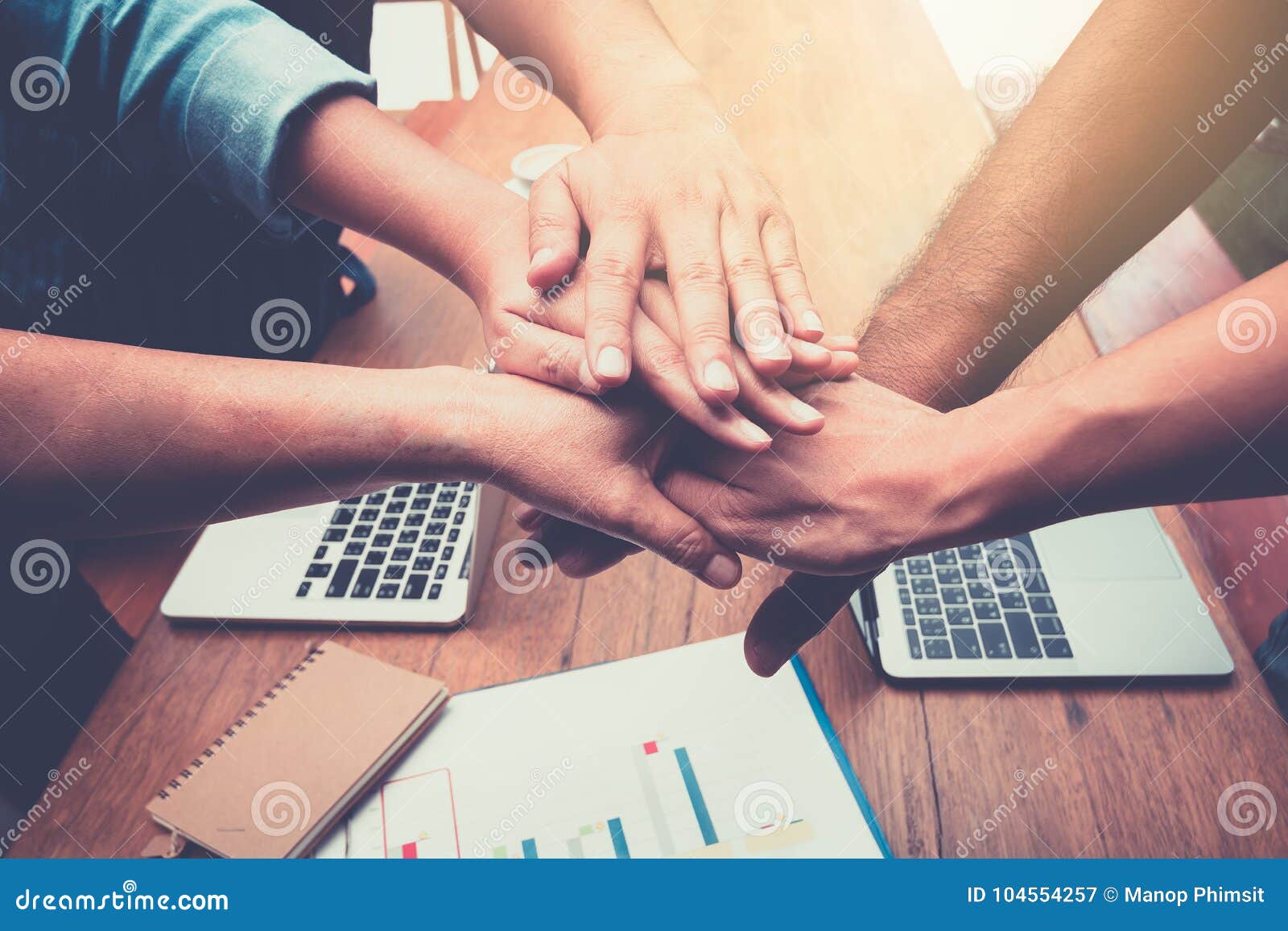 Hands Were a Collaboration Concept of Teamwork Stock Image - Image of ...