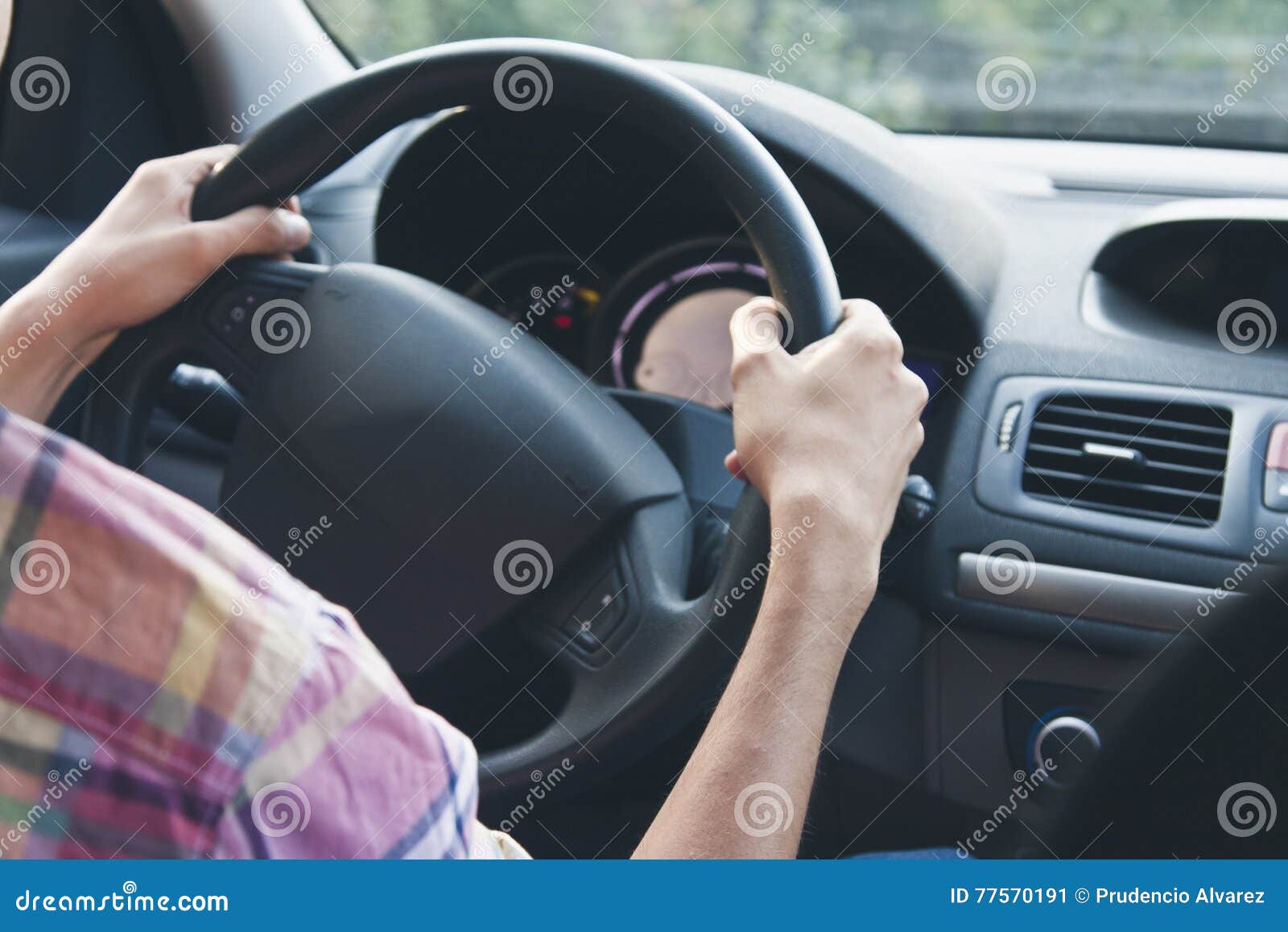 Hands on the wheel driving stock image. Image of driving - 77570191