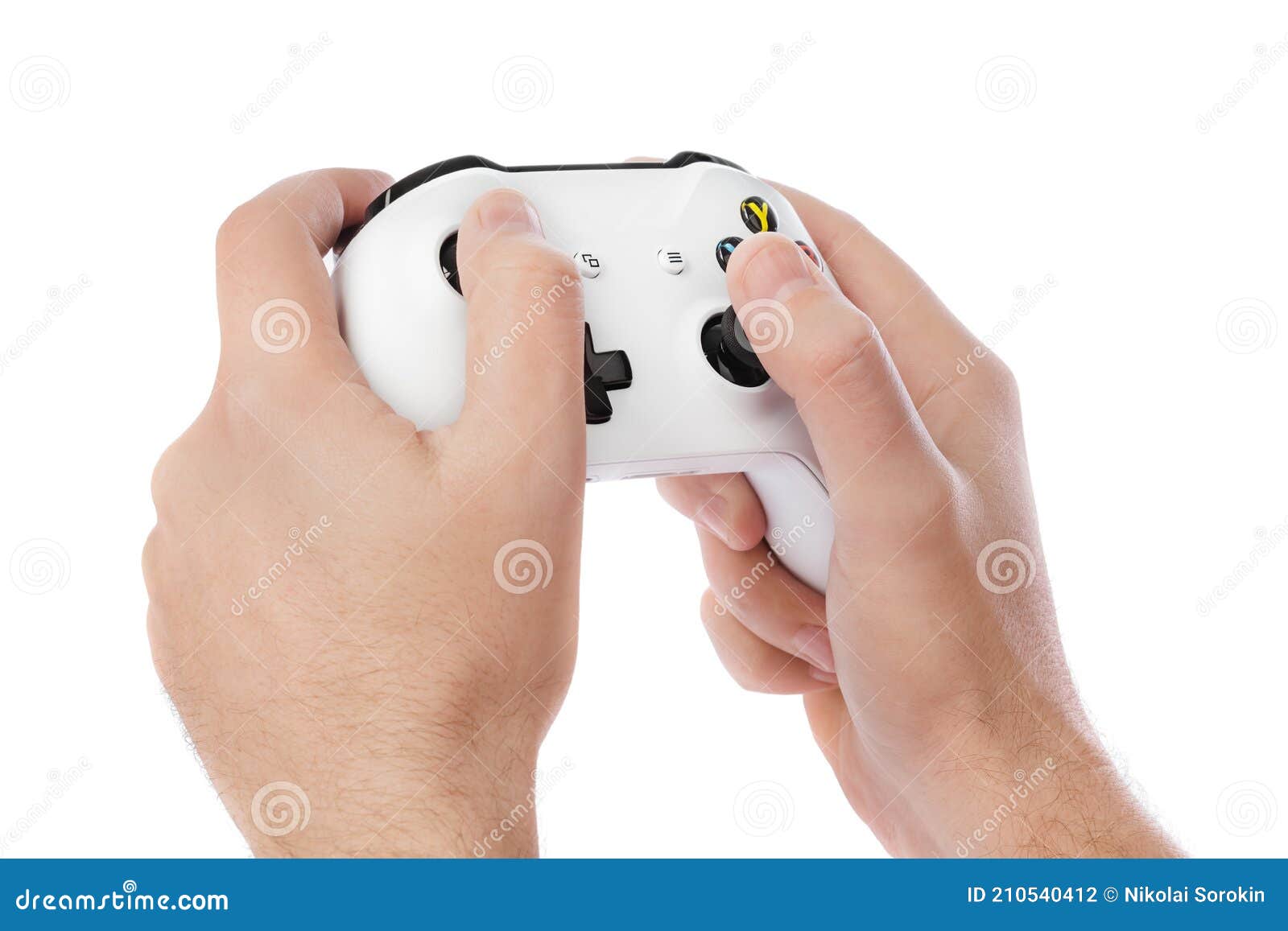 Hands and Wireless Gaming Console Gamepad Stock Photo - Image of ...