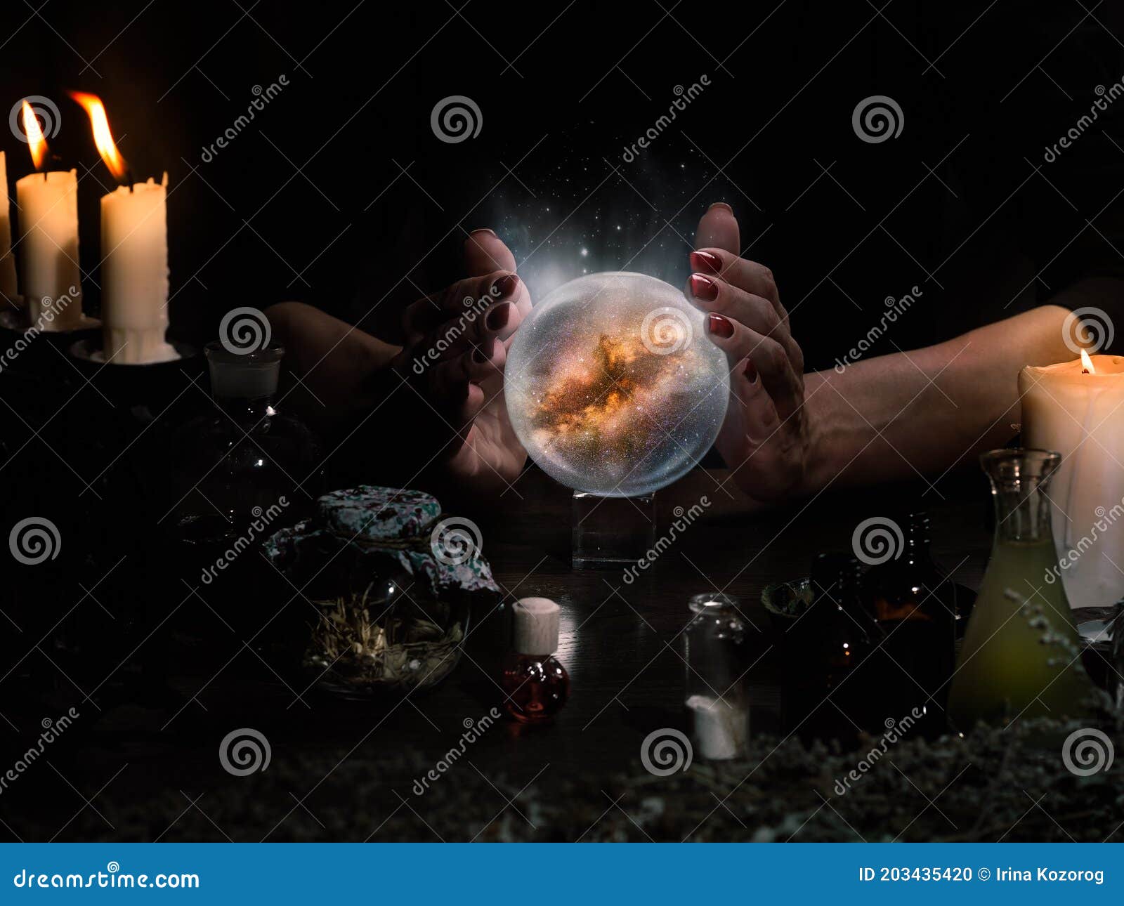 The Hands of Witches, Magic Ball Stock Photo - Image of life, assembly ...