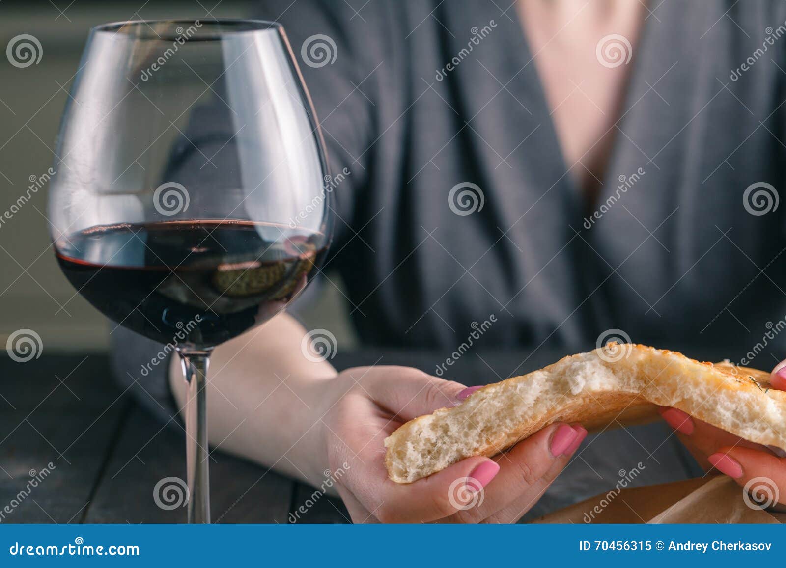Hands of a Woman Breaking and Sharing Bread Stock Image - Image of ...