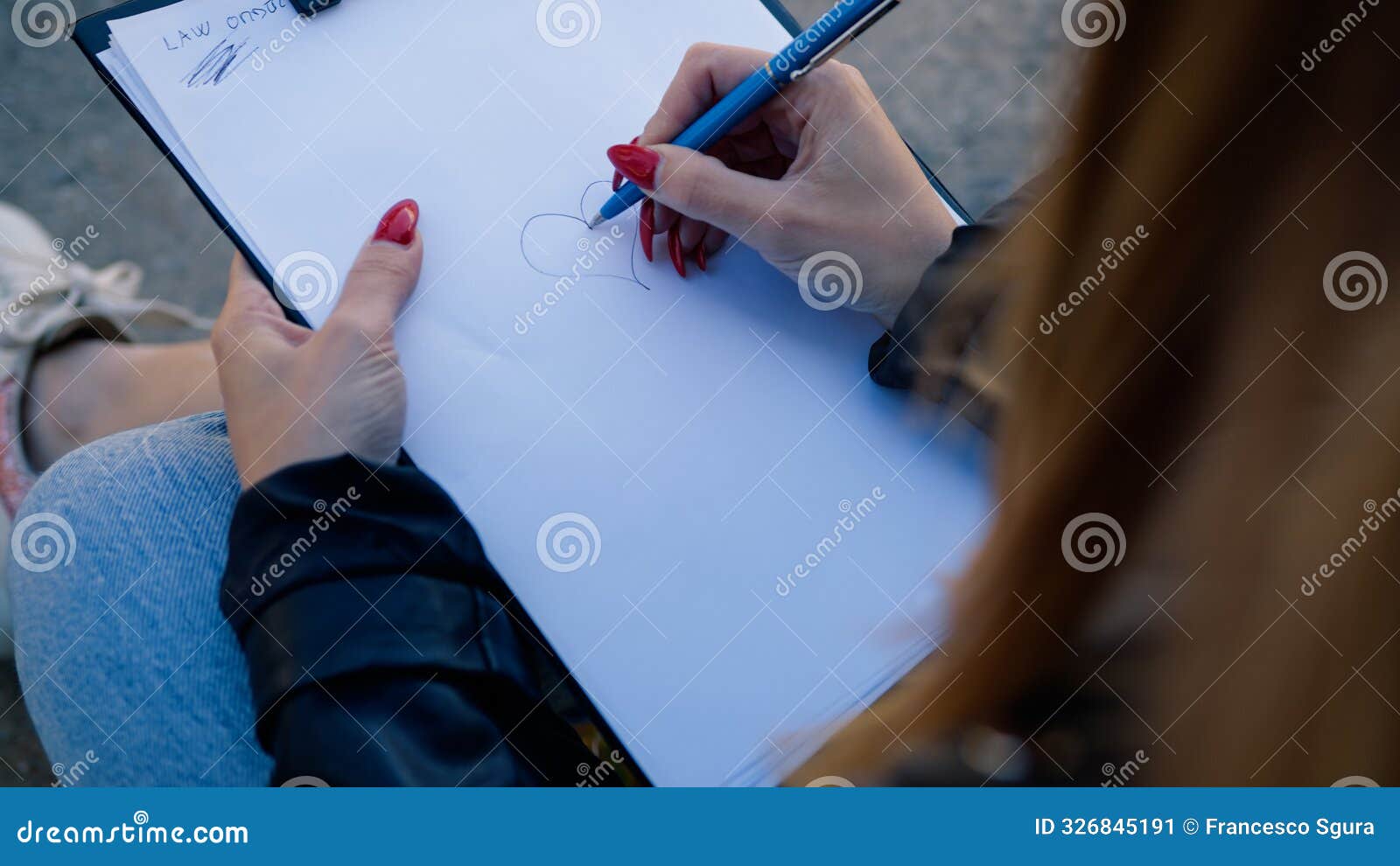 Hands of a Woman Drawing on a Notebook Stock Image - Image of notebook ...