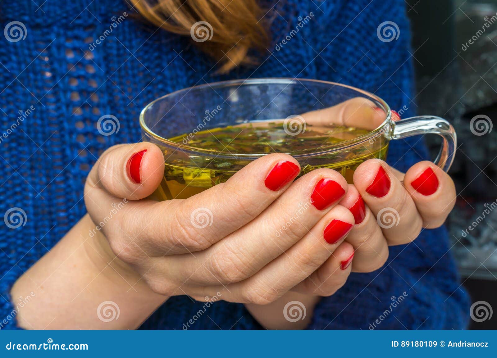 Hands of Woman Holding Cup of Hot Tea Stock Image - Image of healthy ...