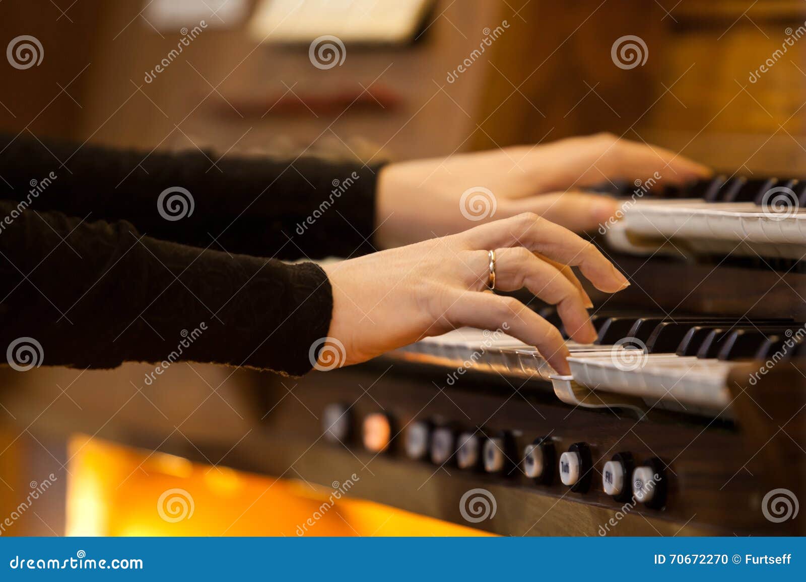 Hands of a Woman Playing the Organ Stock Photo - Image of ivory ...