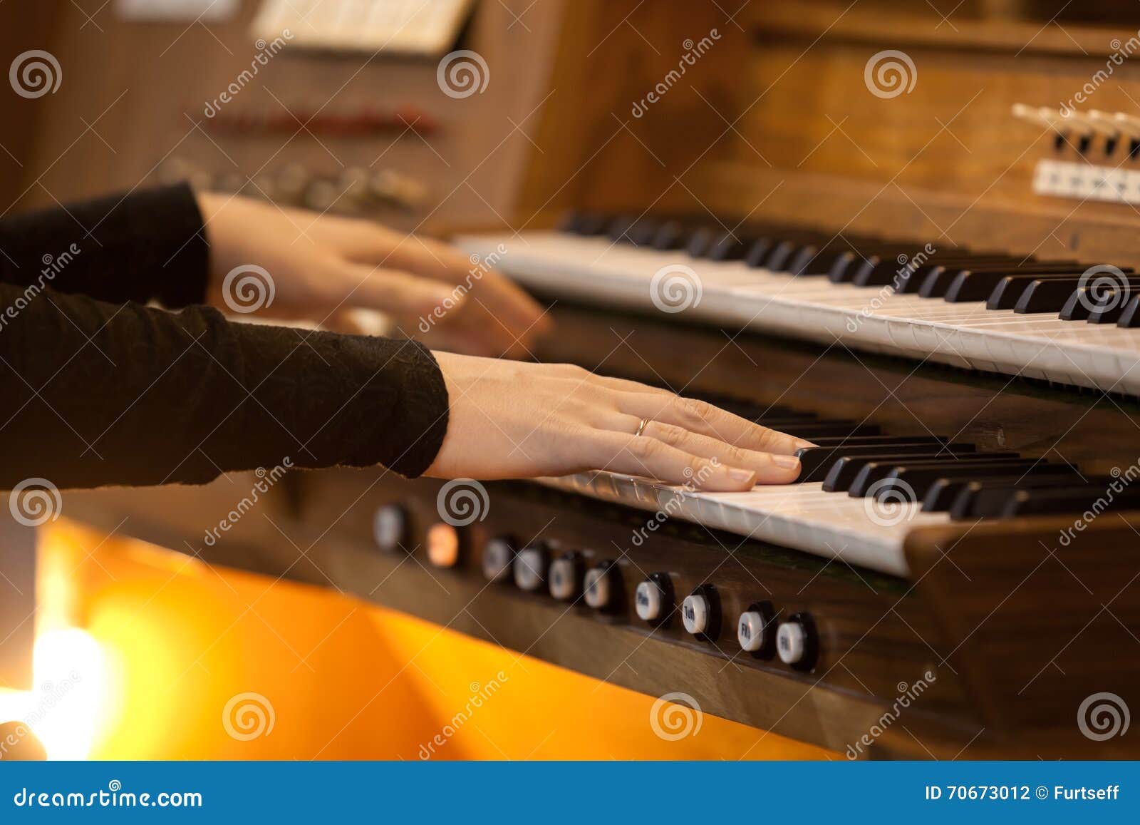 Hands of a Woman Playing the Organ Stock Photo - Image of parts ...