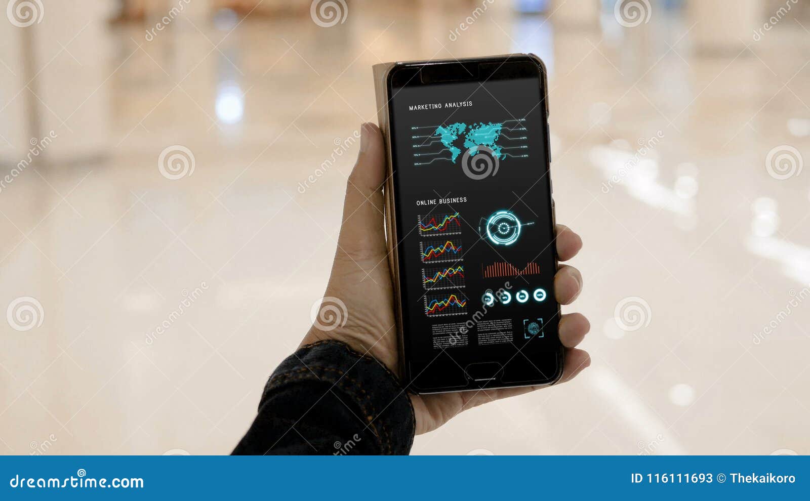 Hands of Woman Using Using Smartphone with HUD Head Up Display User ...