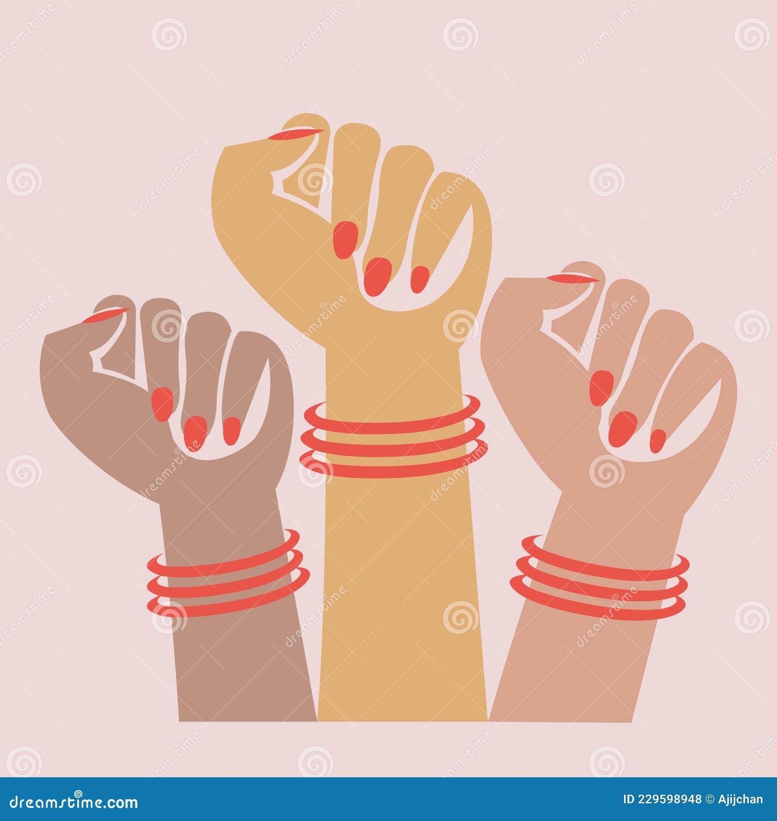 Hands of Woman Wearing Bangles Stock Vector - Illustration of hands ...