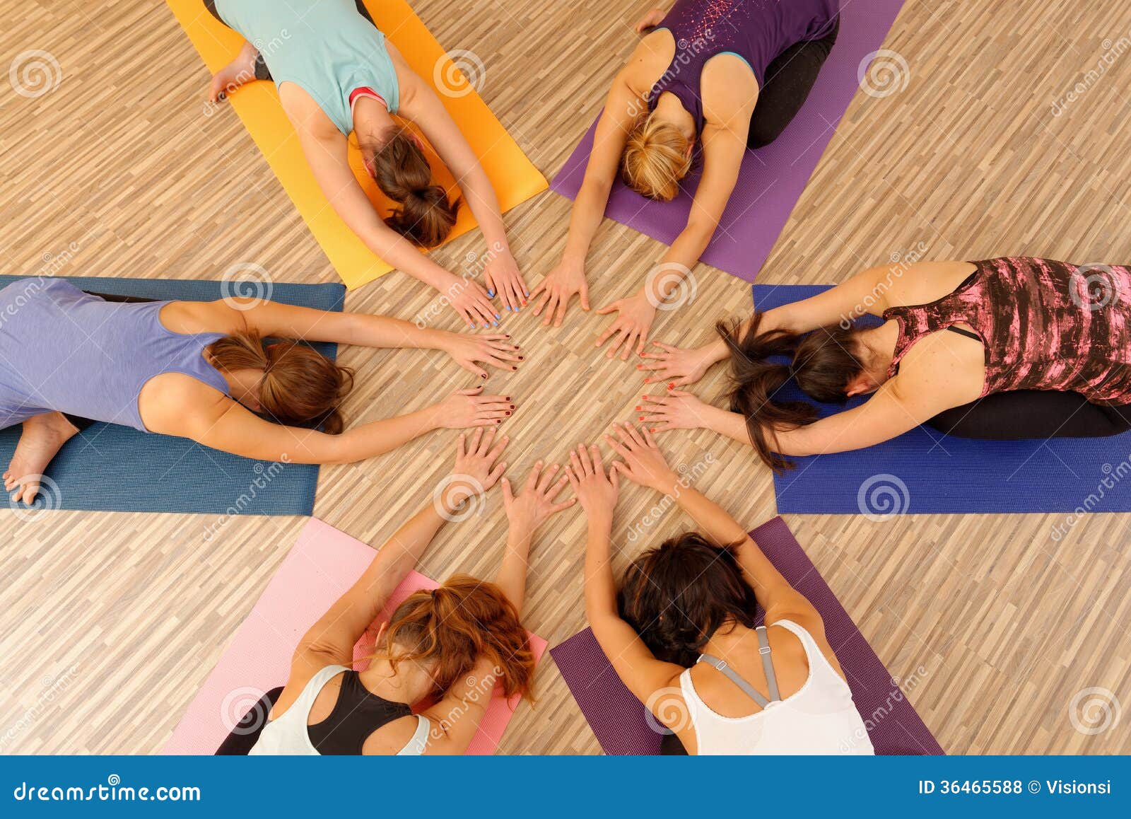 Hands of the Women Forming Circle/Vinyasa Flow Yoga Stock Photo - Image ...