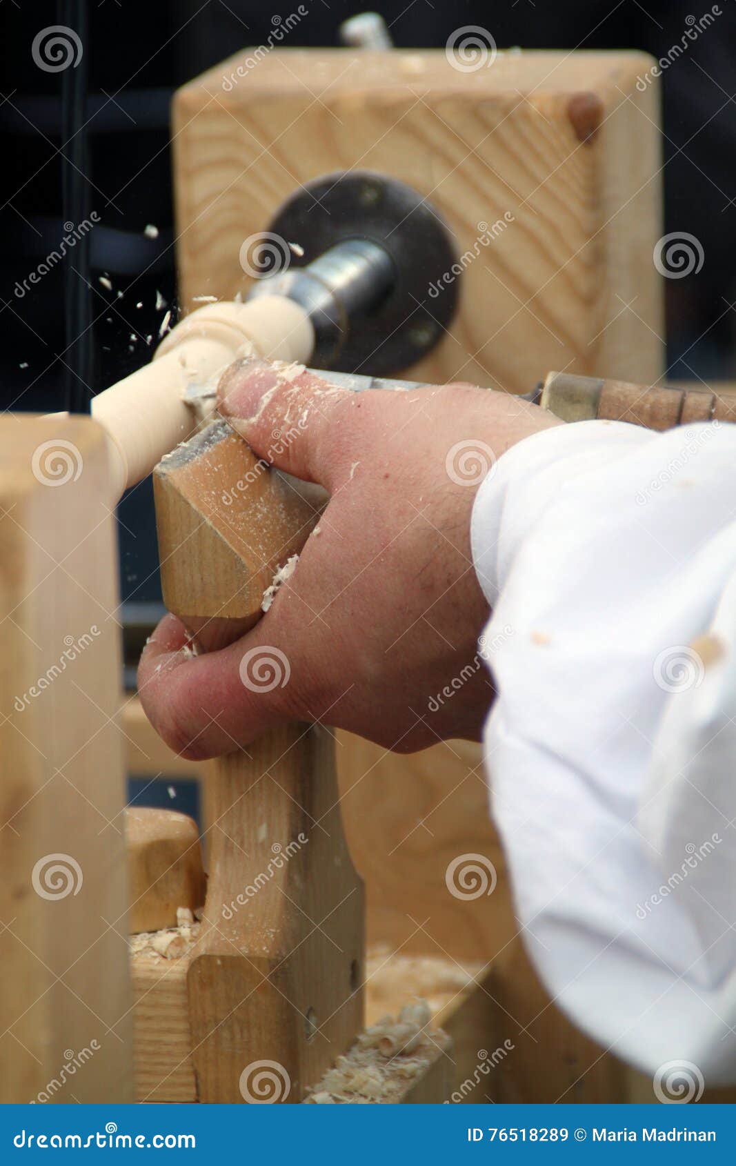 Hands of a Wood Worker with Shavings in a Medieval Workshop Stock Image ...