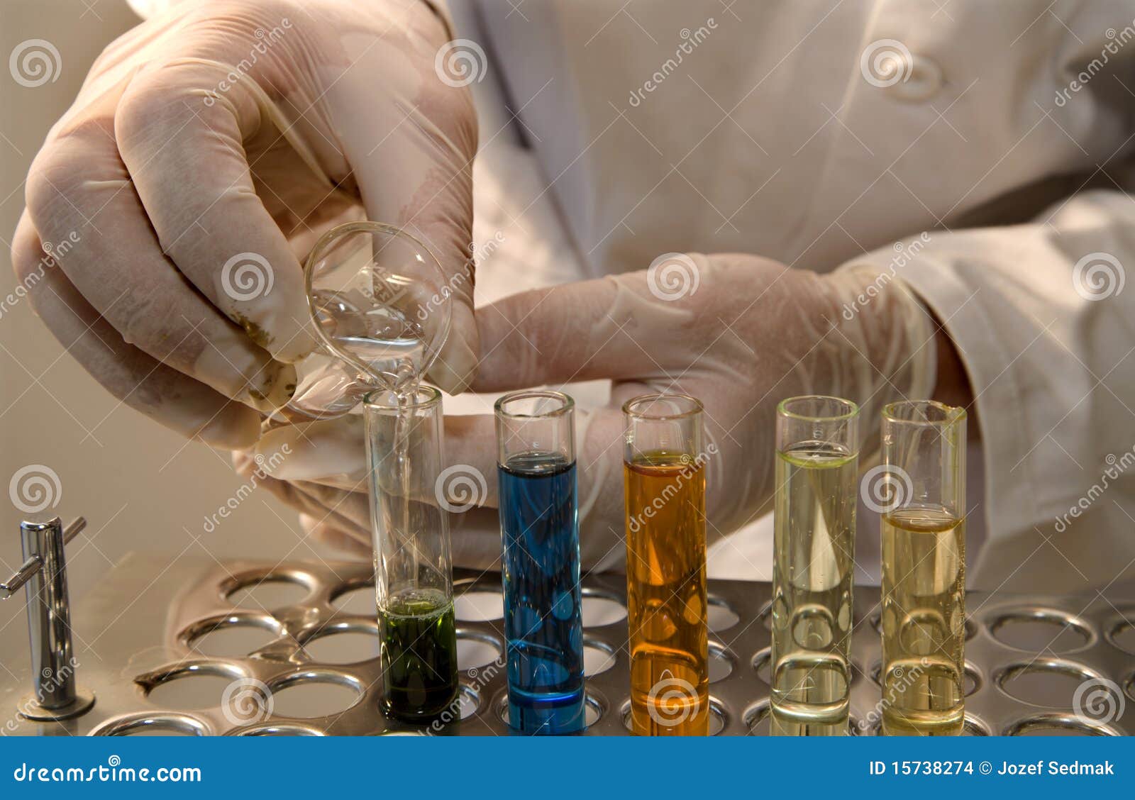 Hands by the Work in Laboratory Stock Photo - Image of experiment, tube ...
