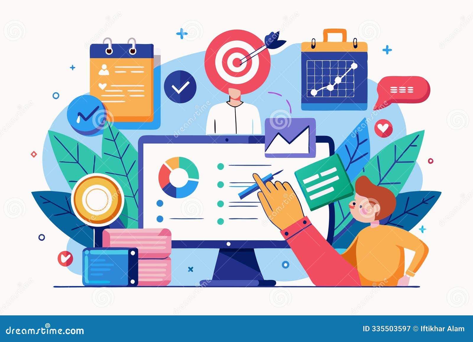 Hands Work on a Task Board, Focusing on Setting Goals and Motivation ...