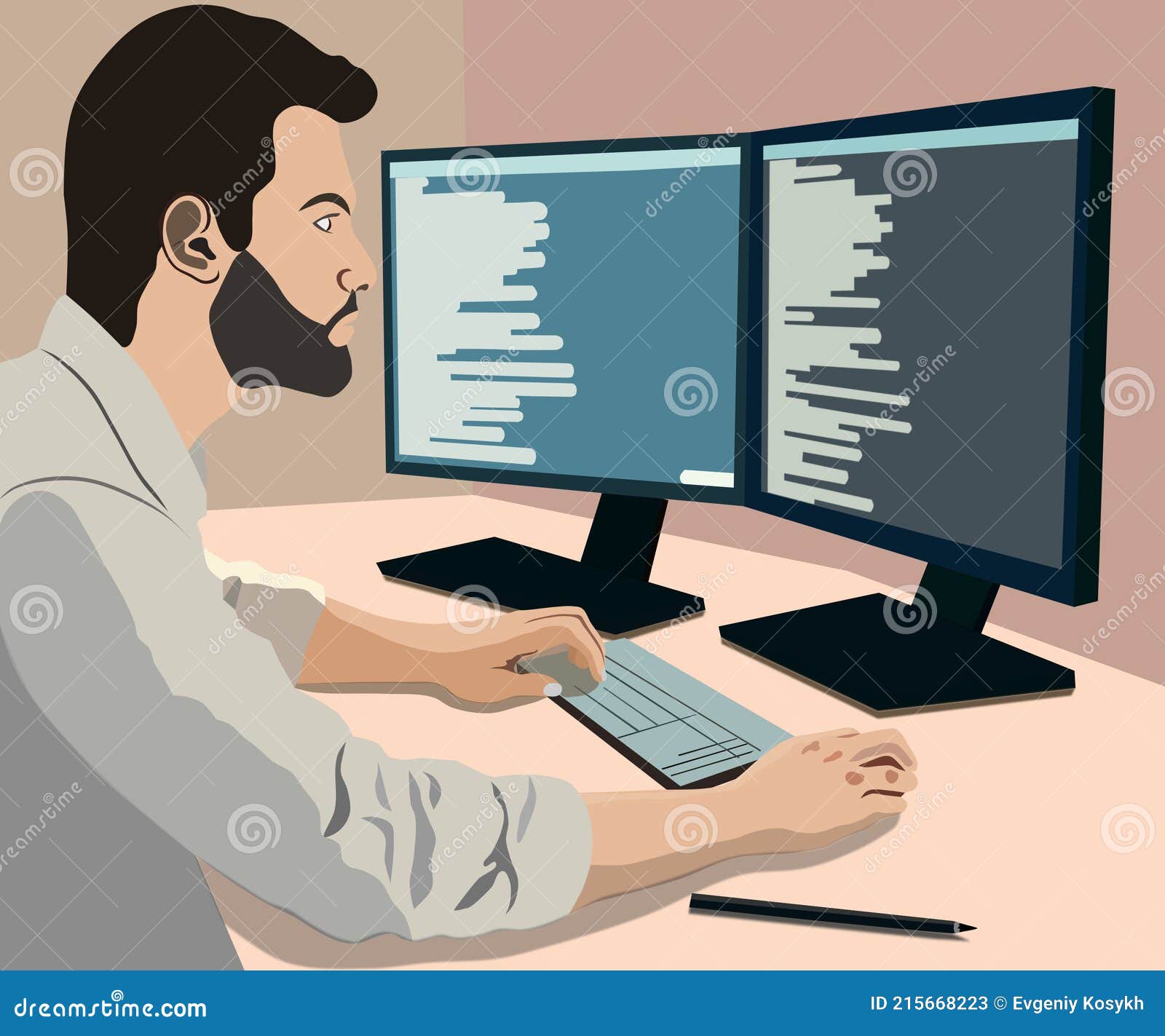 Hands Work on Website or App, Ui Ux Design and Programming. Stock ...