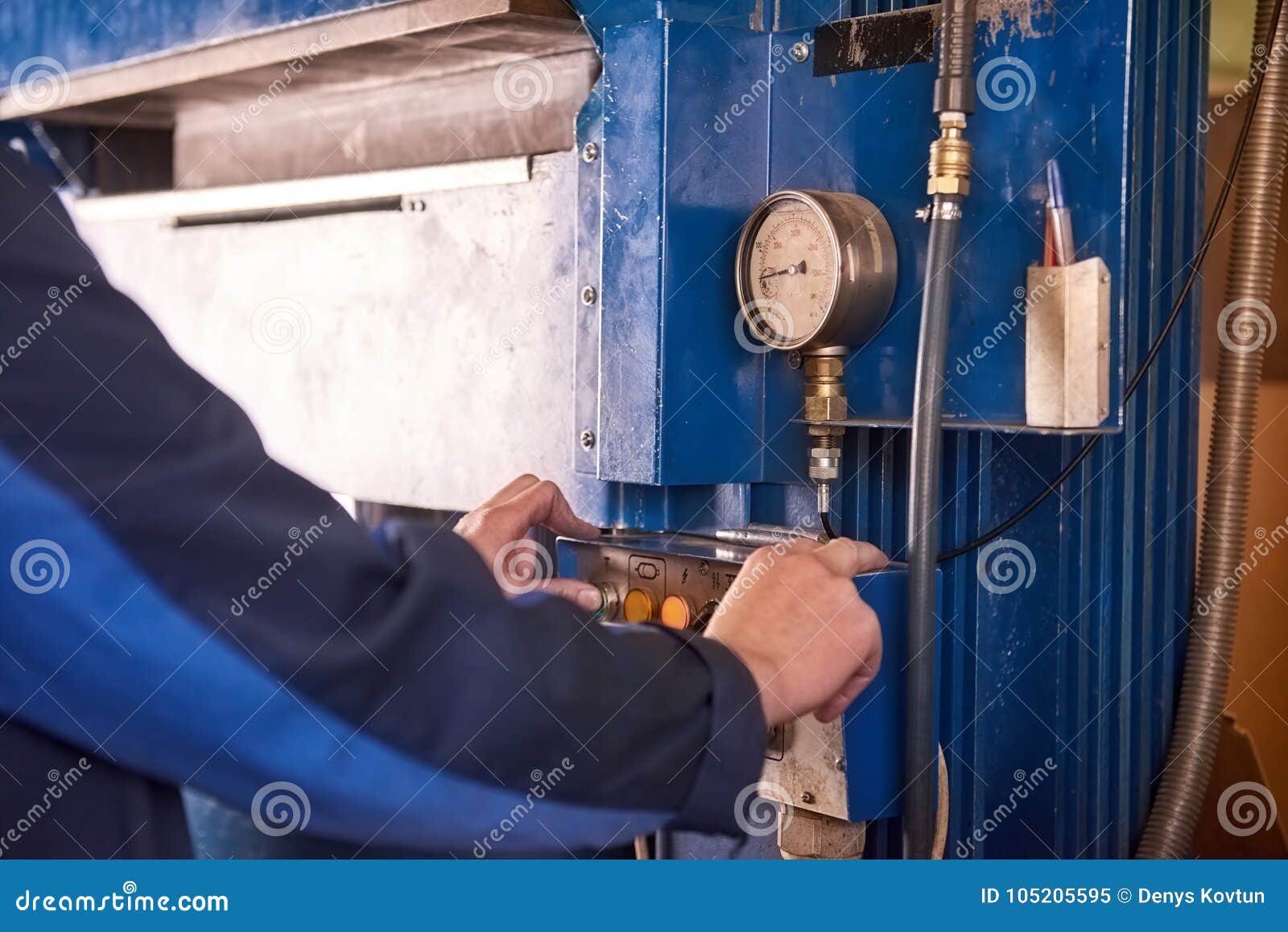 Hands of Worker, Control Panel. Stock Image - Image of industrial ...