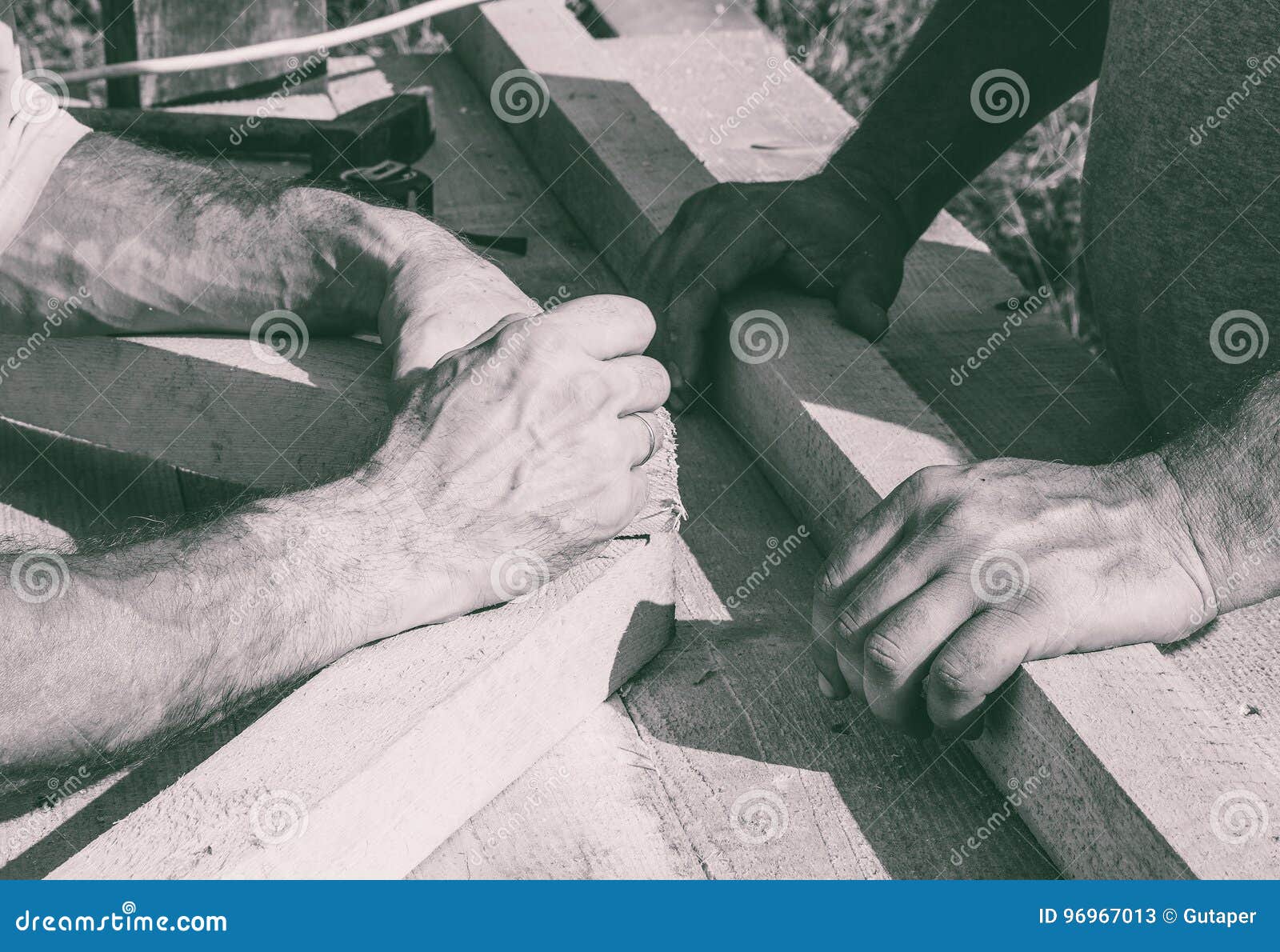 The Hands of the Workers Carpenters Stock Image - Image of male, black ...